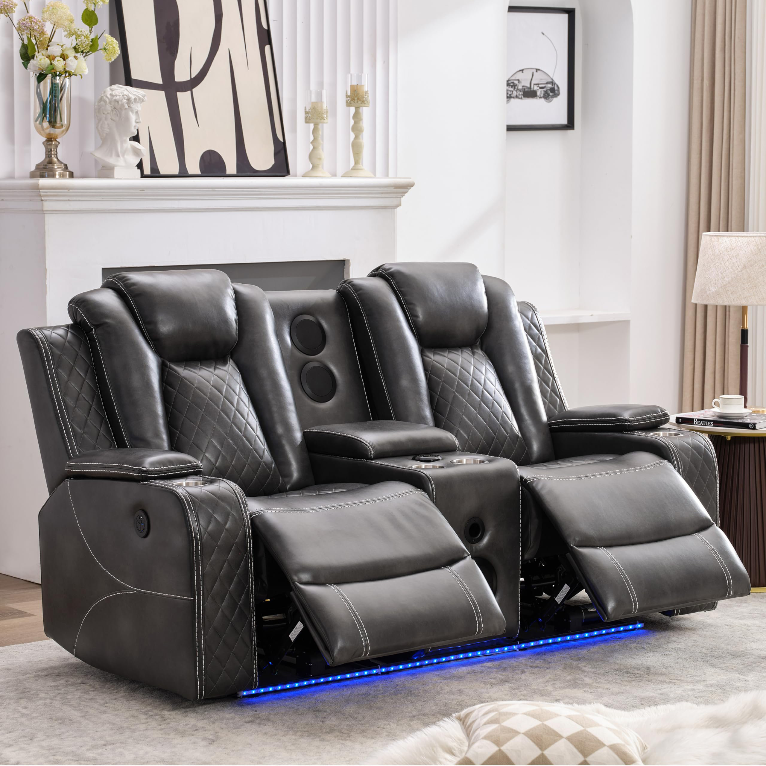 Latitude Run® 81.5'' Power Reclining Sofa Couch with Wireless Charger ...