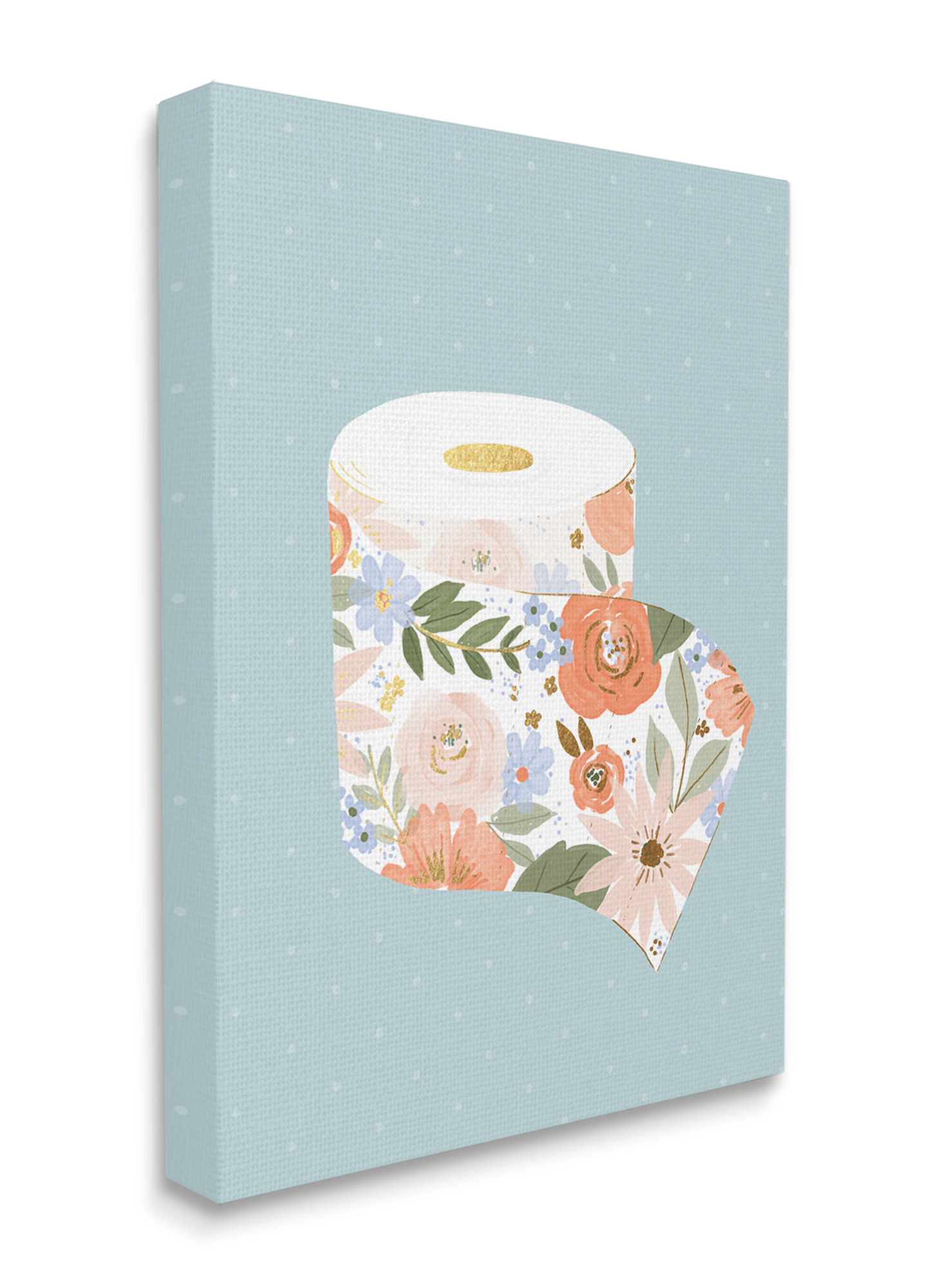 Gracie Oaks Spring Floral Print Toilet Paper Over Blue & Reviews | Wayfair