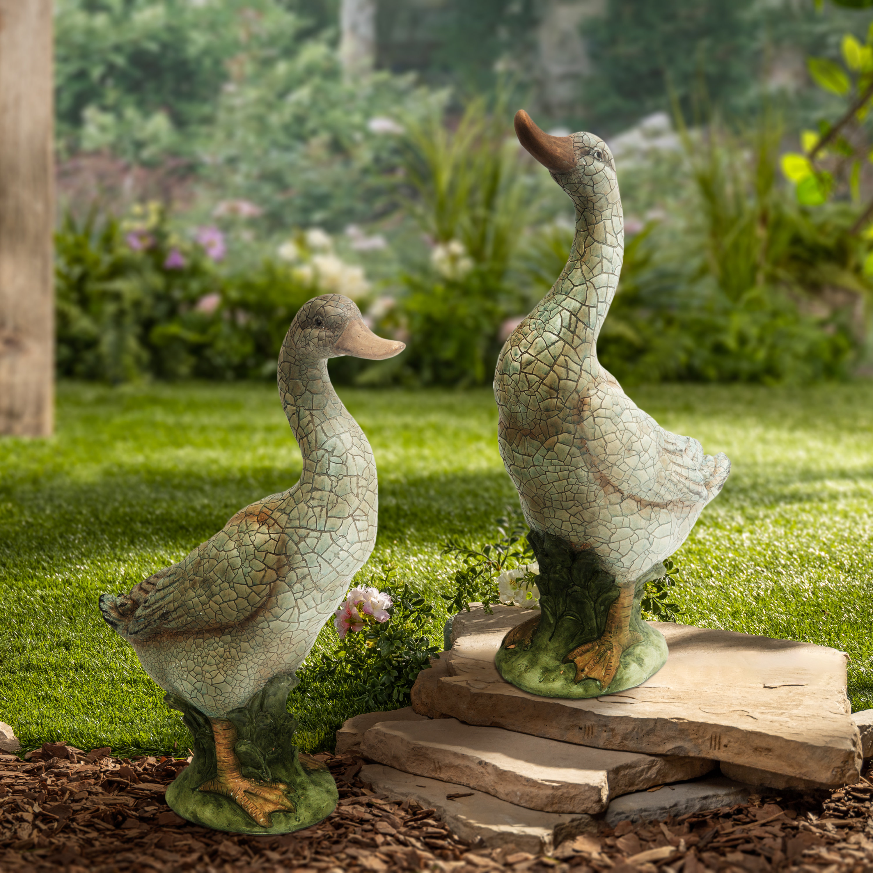 Rosalind Wheeler 14.9 In. Ceramic Ducks Set Of 2 | Wayfair