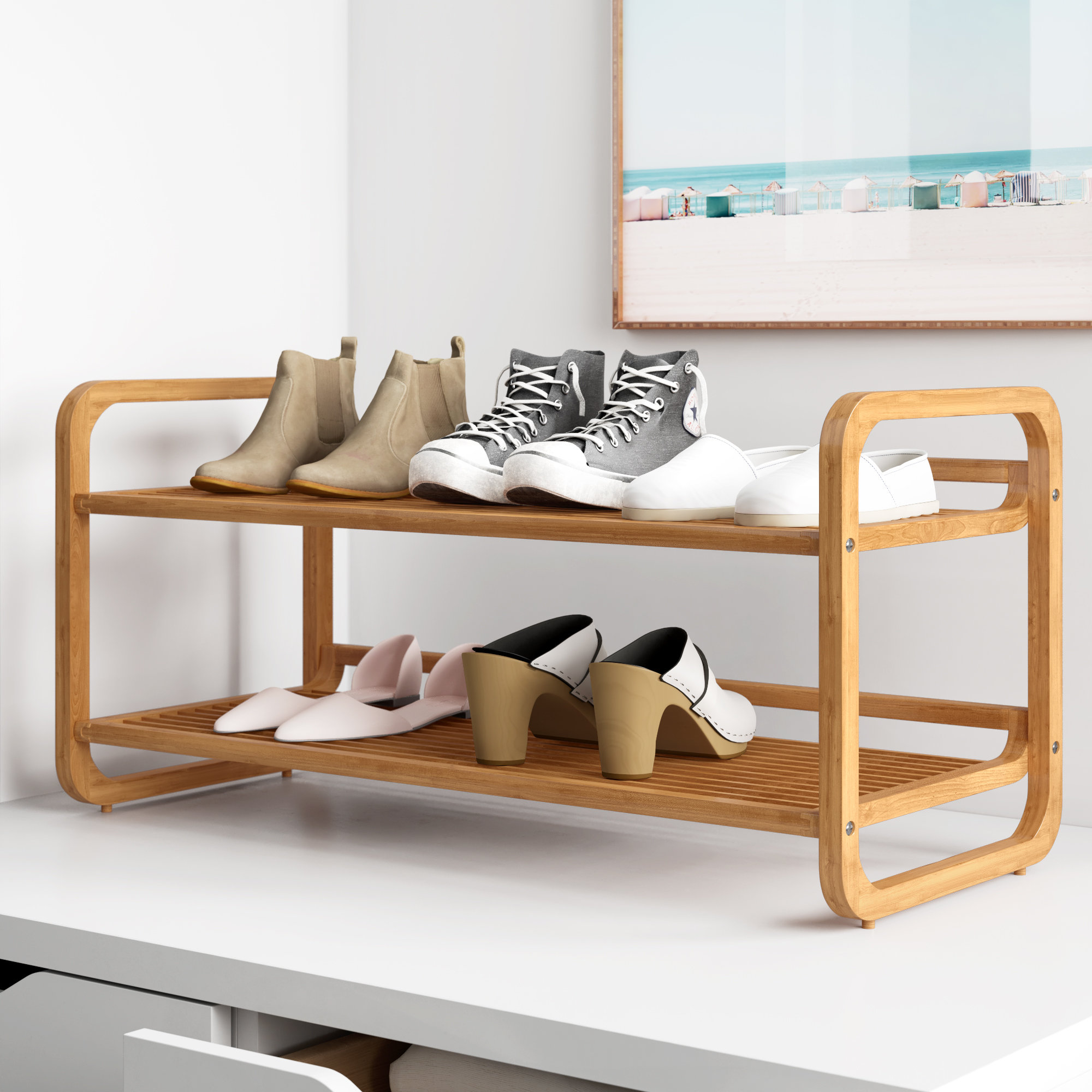 George Oliver 8 Pair Stackable Shoe Rack & Reviews - Wayfair Canada