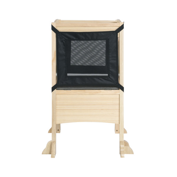 Harriet Bee Eirwen Kids Foldable Wood Kitchen Step Stool with Safety ...