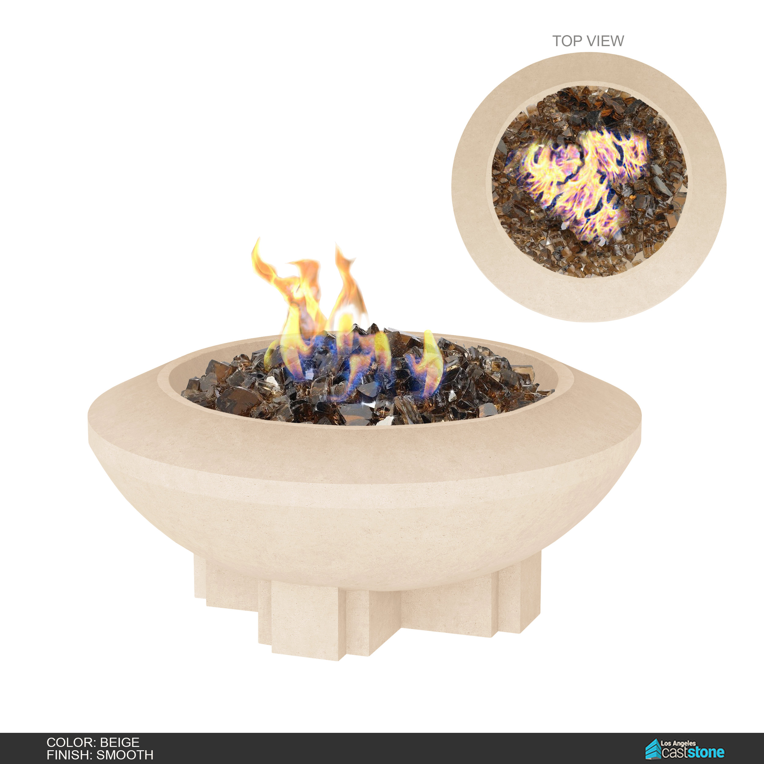 Los Angeles Cast Stone 24 inches Concrete Fire Pit | Wayfair