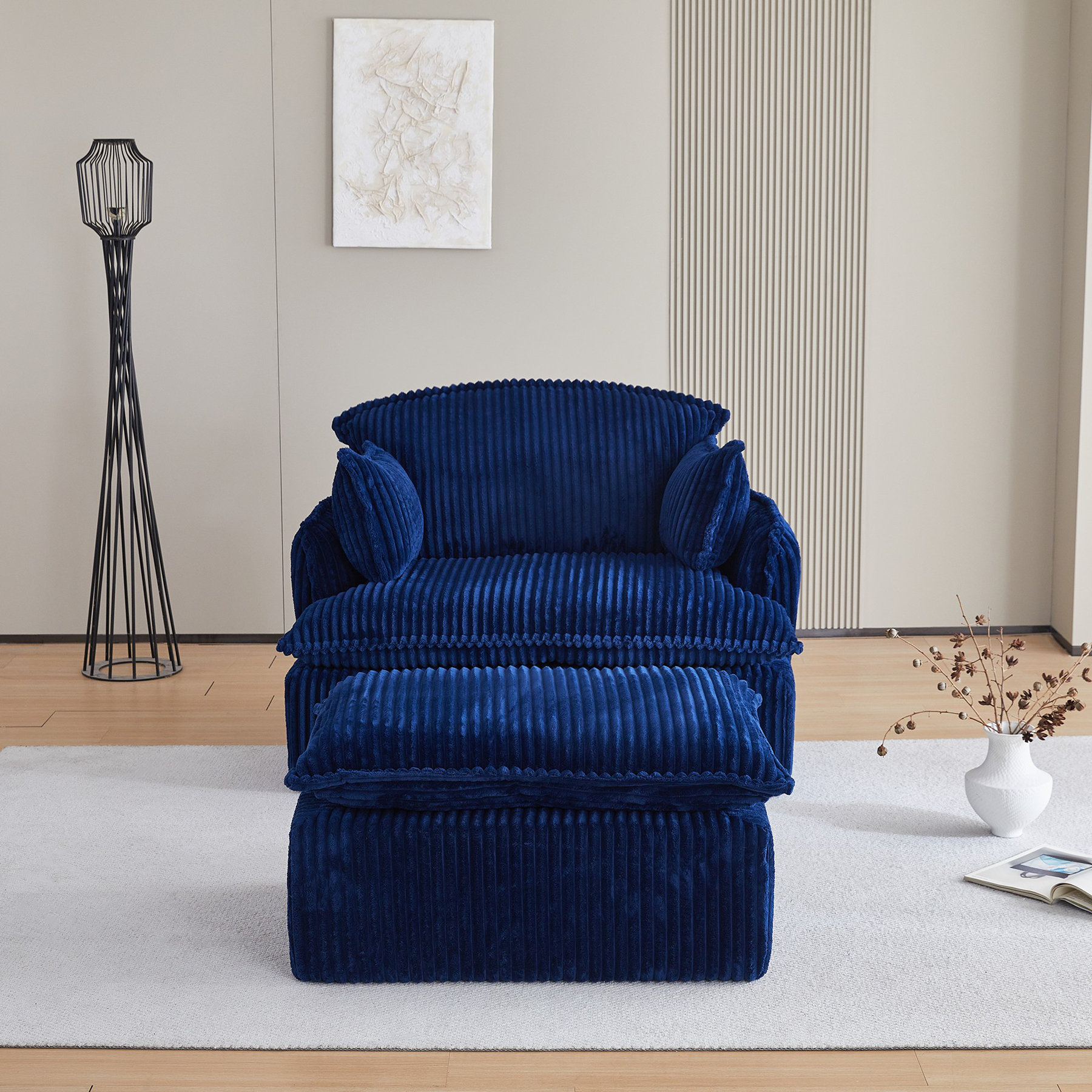 Hokku Designs Convertible Compressed Sofa Chair with Ottoman | Wayfair