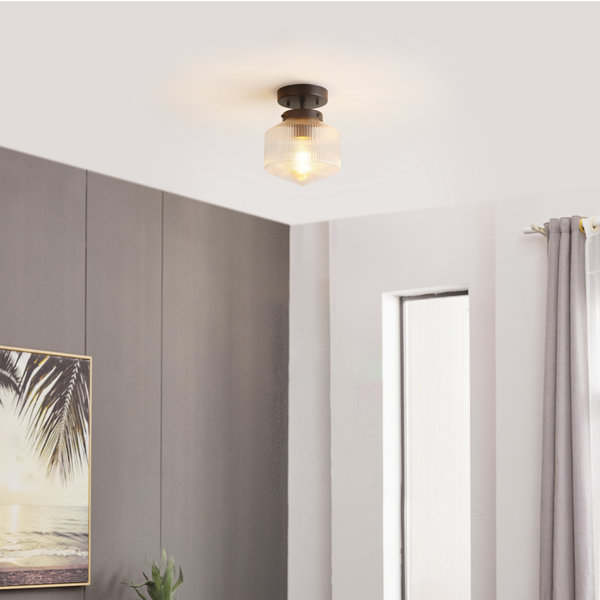 Breakwater Bay Adelone 1-Light Matte Black Flush Mount Ceiling Light ...