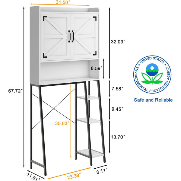 Gracie Oaks Leithan Freestanding Over The Toilet Storage | Wayfair