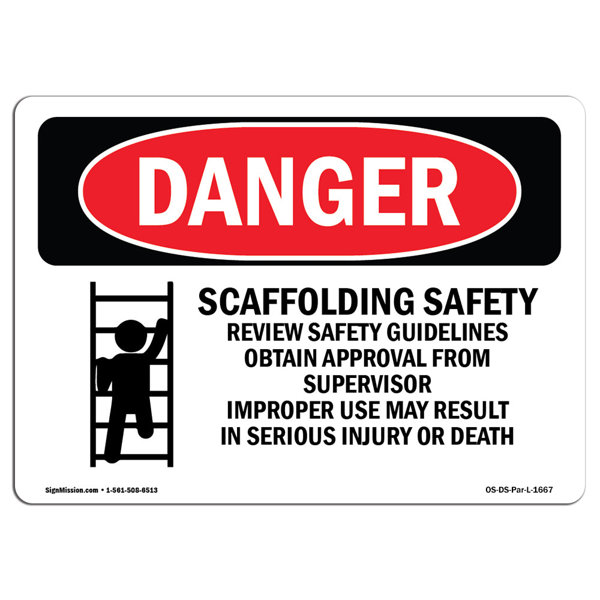 SignMission Scaffolding Safety Review Guidelines Sign - Wayfair Canada