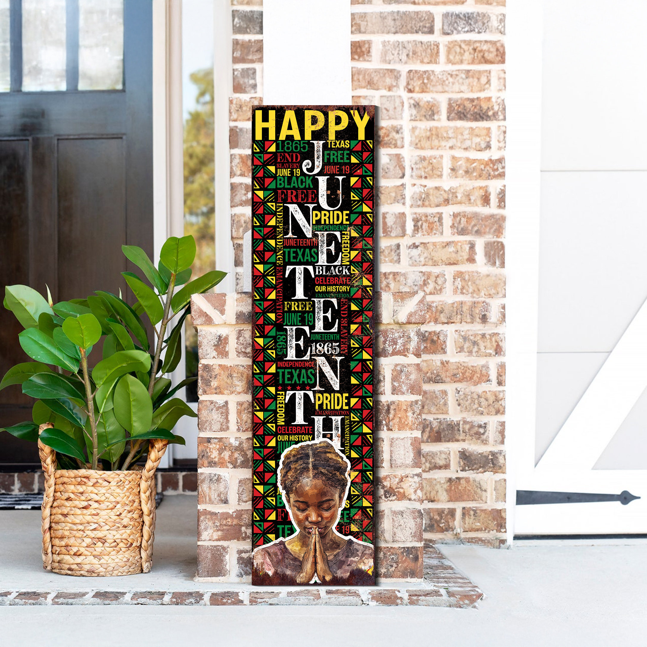 The Holiday Aisle® 48in Juneteenth Porch Sign | Juneteenth Outdoor ...