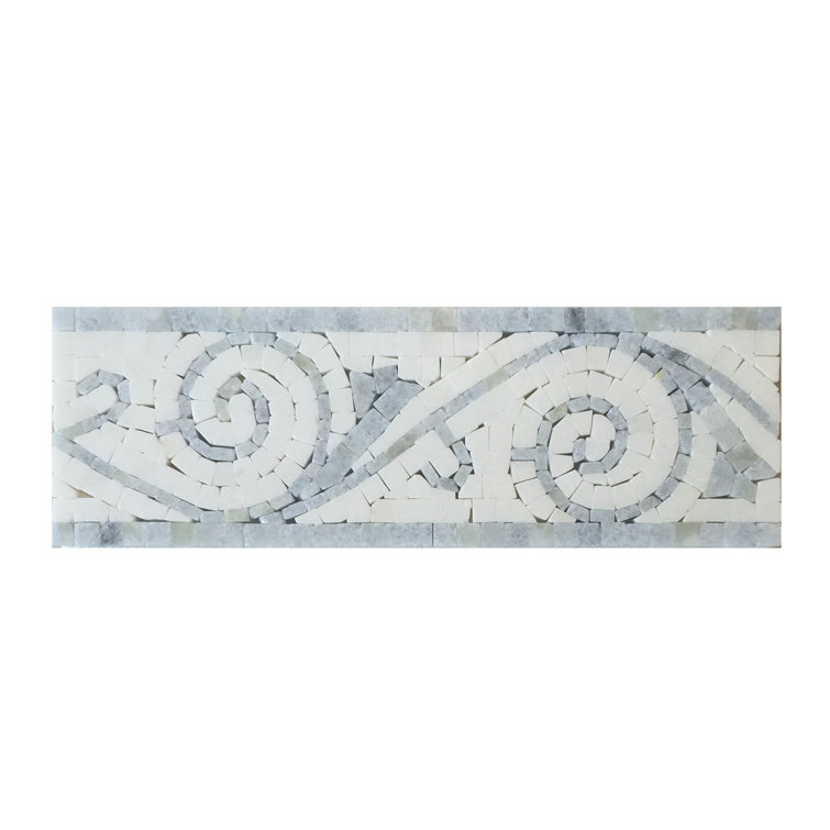 Seven Seas Collection 12'' x 4'' Marble Decorative Tile Insert ...