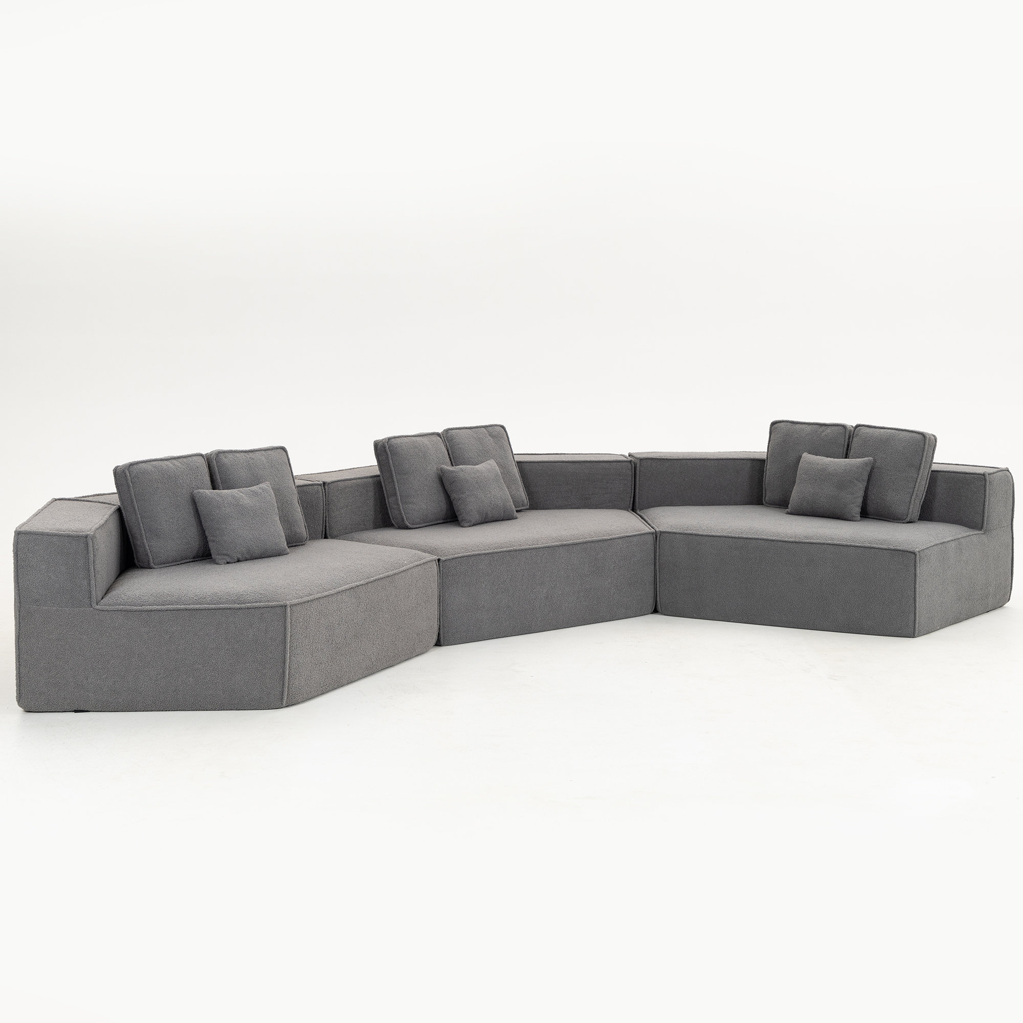 Latitude Run® Spacious Modular Sectionals With Teddy Sherpa, Modern ...
