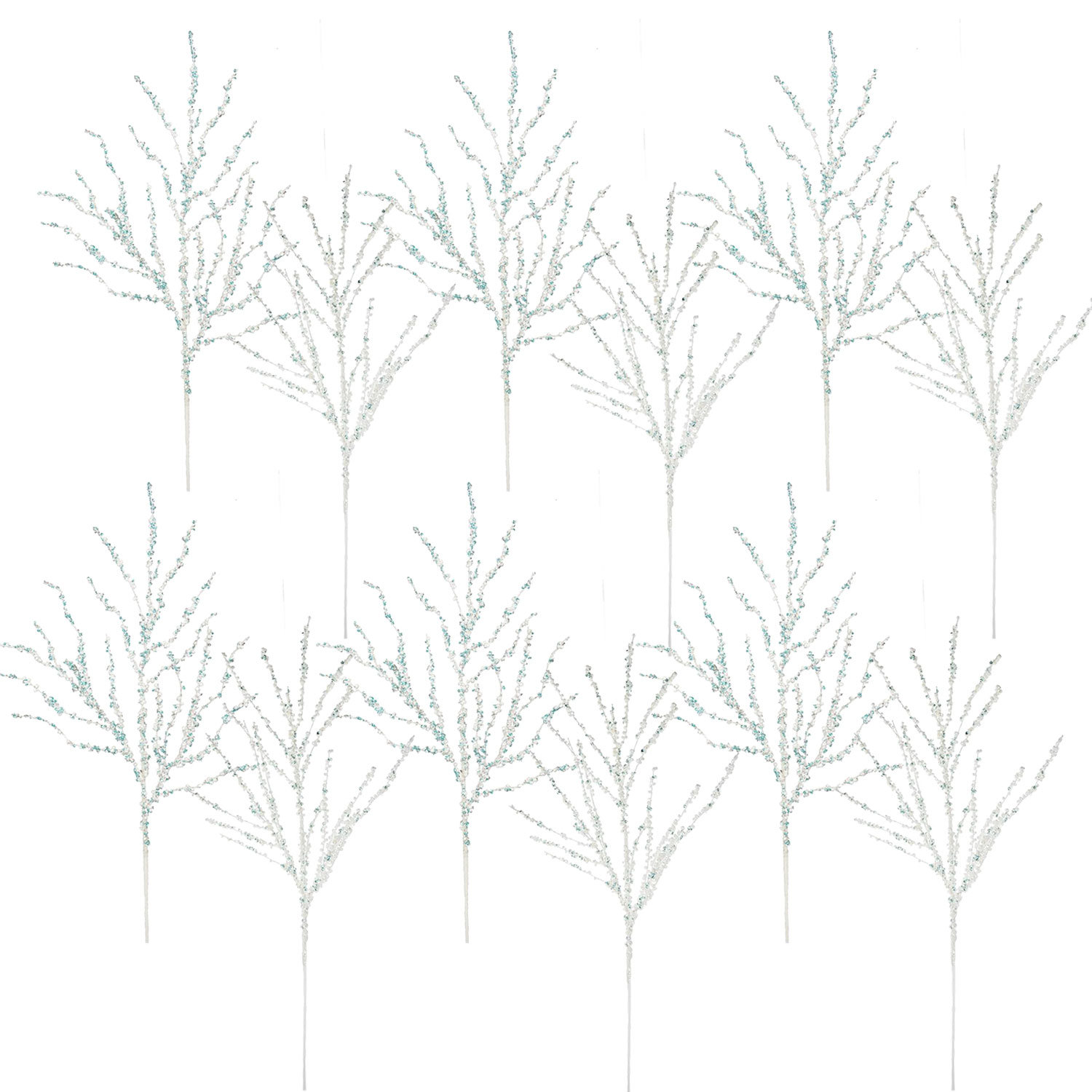 The Holiday Aisle® 31"H Berry Sprays - Set of 12 - Blue/White | Wayfair