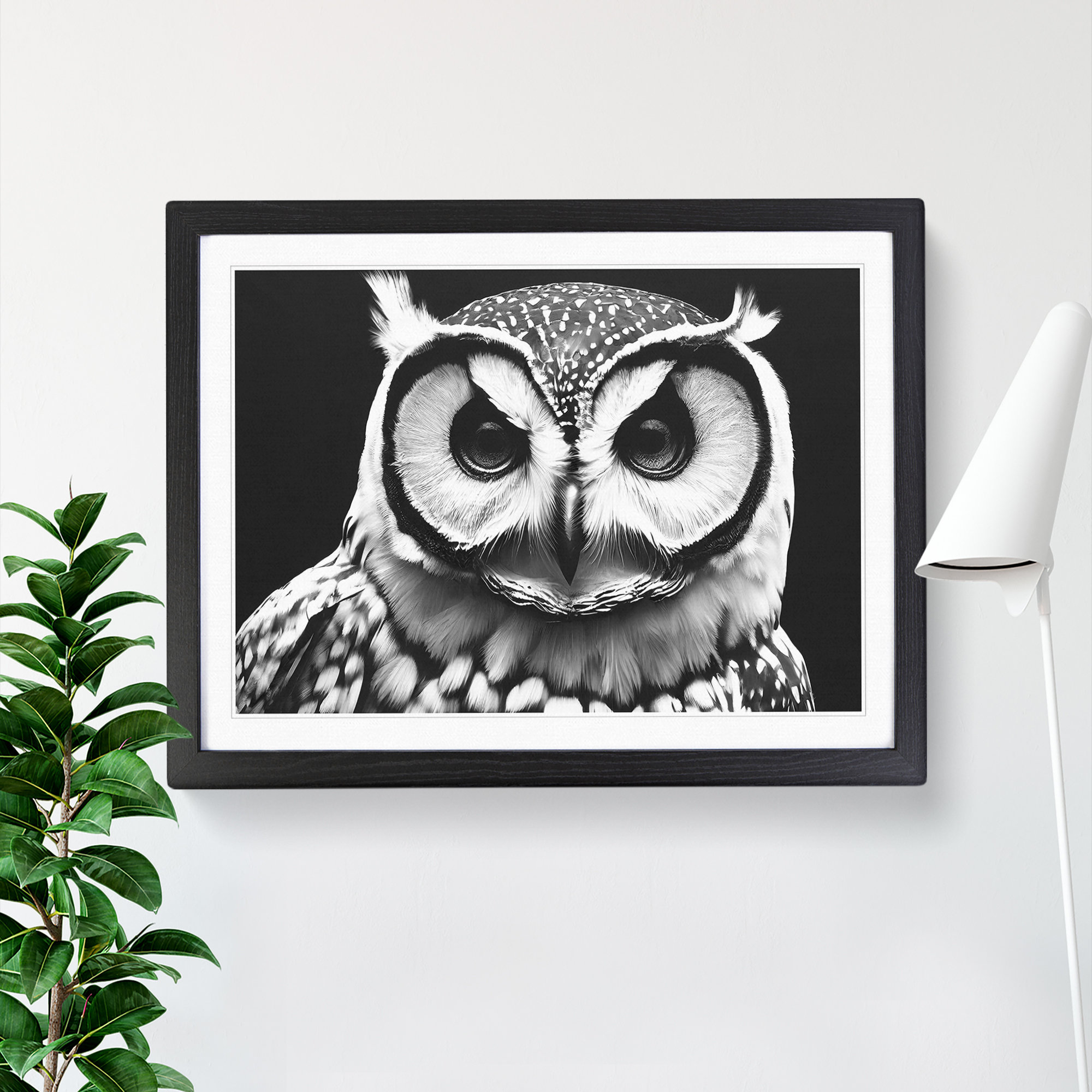 Alpen Home Owl Portrait Monochrome Vol.3 - Picture Frame Graphic Art ...