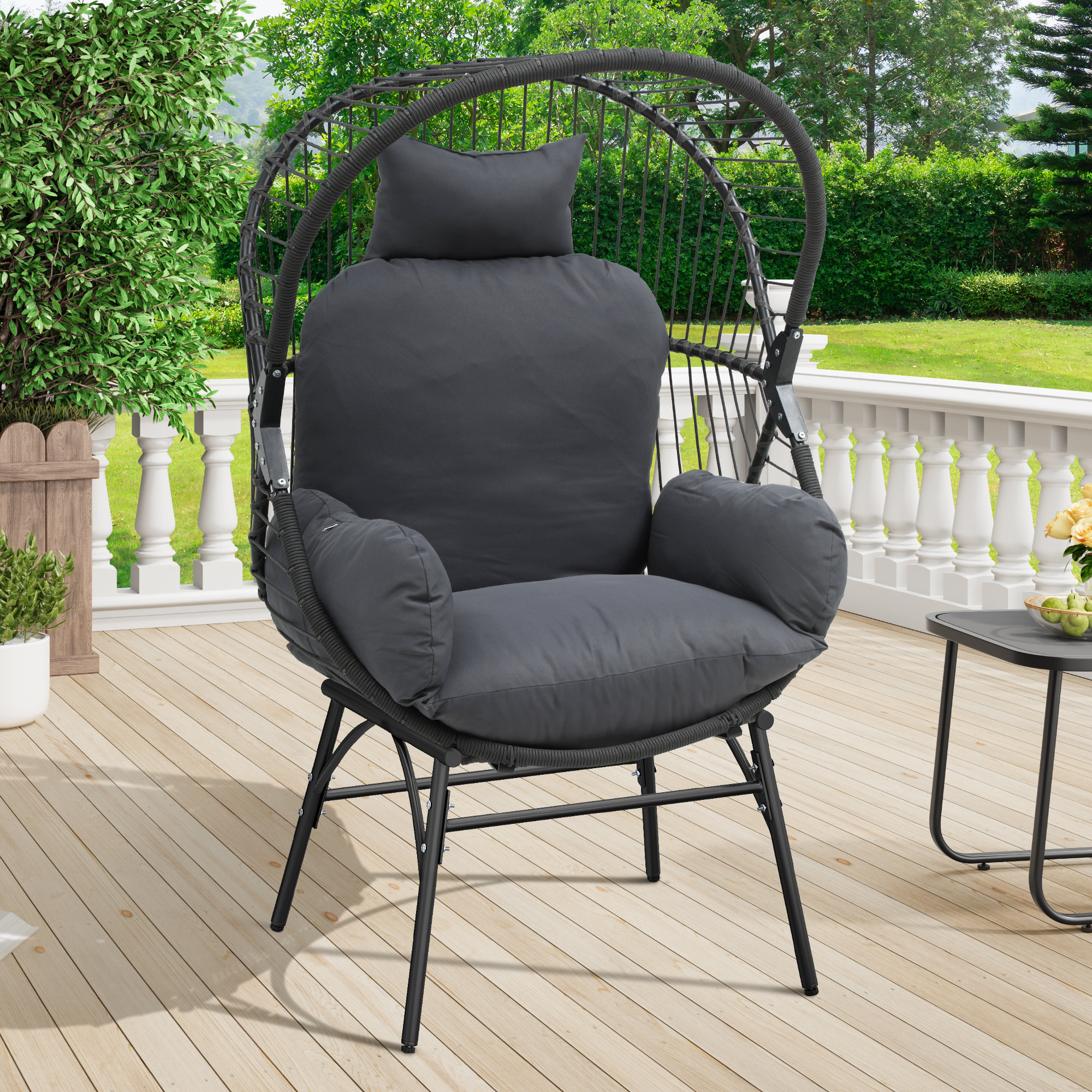 Dakota Fields Coyla Standing Egg Chair with Stand & Reviews | Wayfair