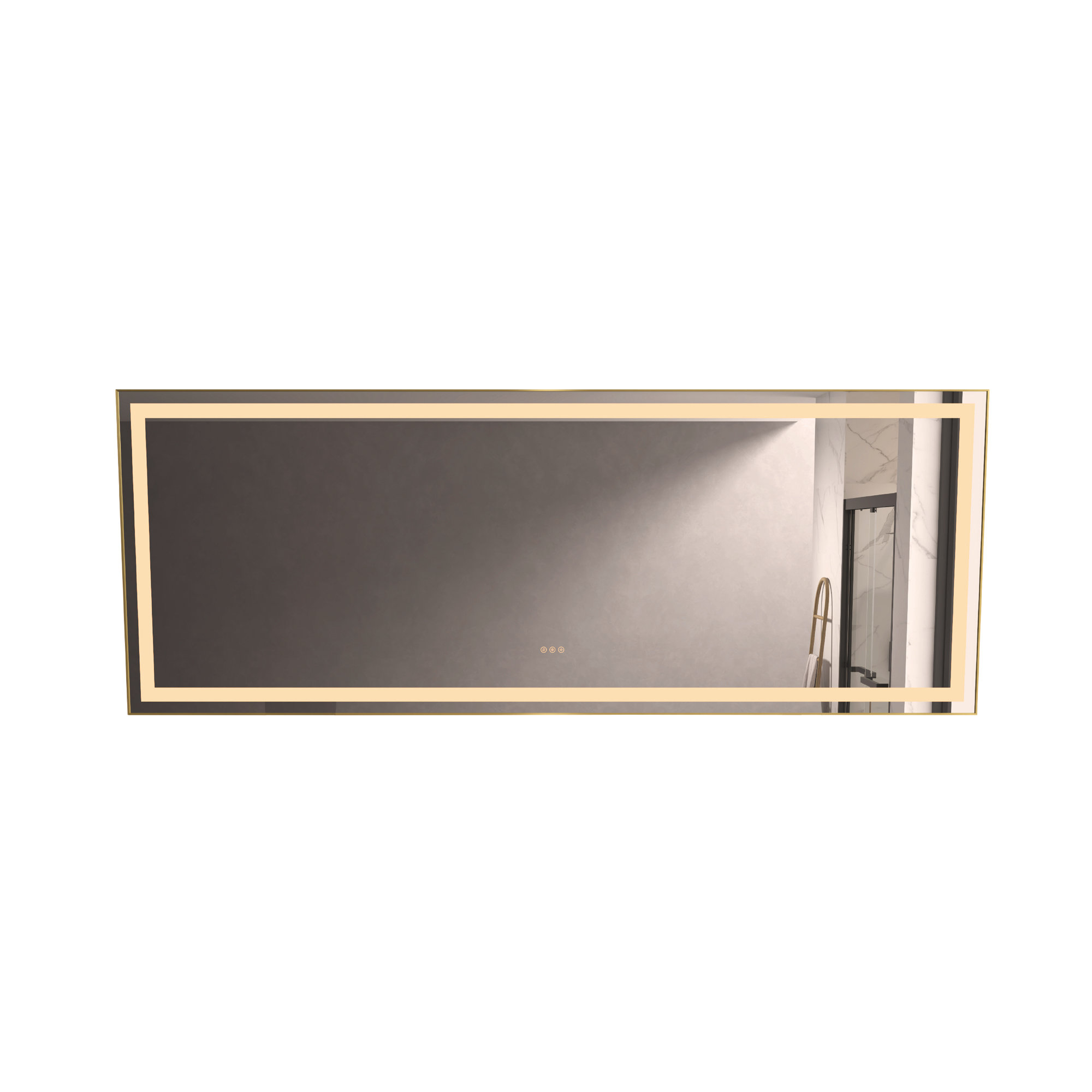 LIYU Frameless LED Single Bathroom Vanity Mirror in Polished Crystal ...