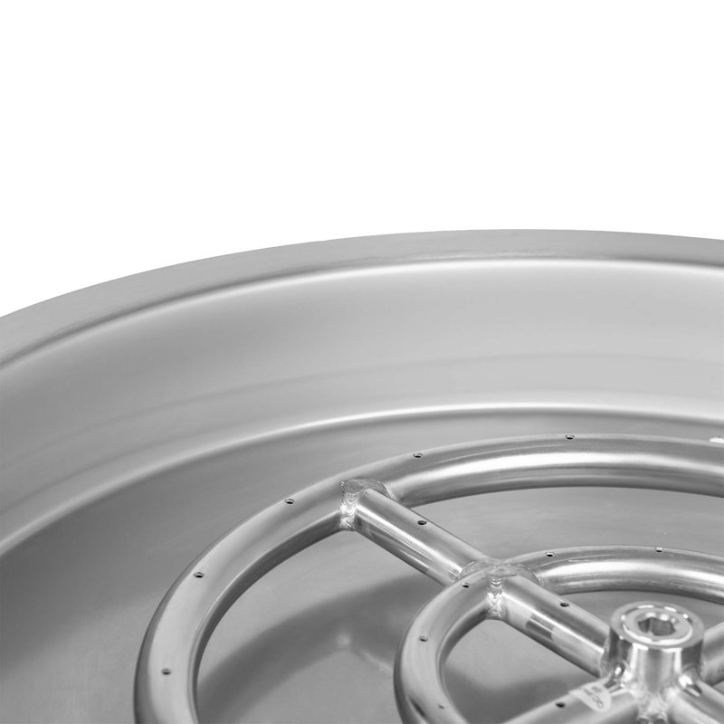 Celestial Fire Glass 19" Stainless Steel Round Drop-In Fire Pit Pan w ...