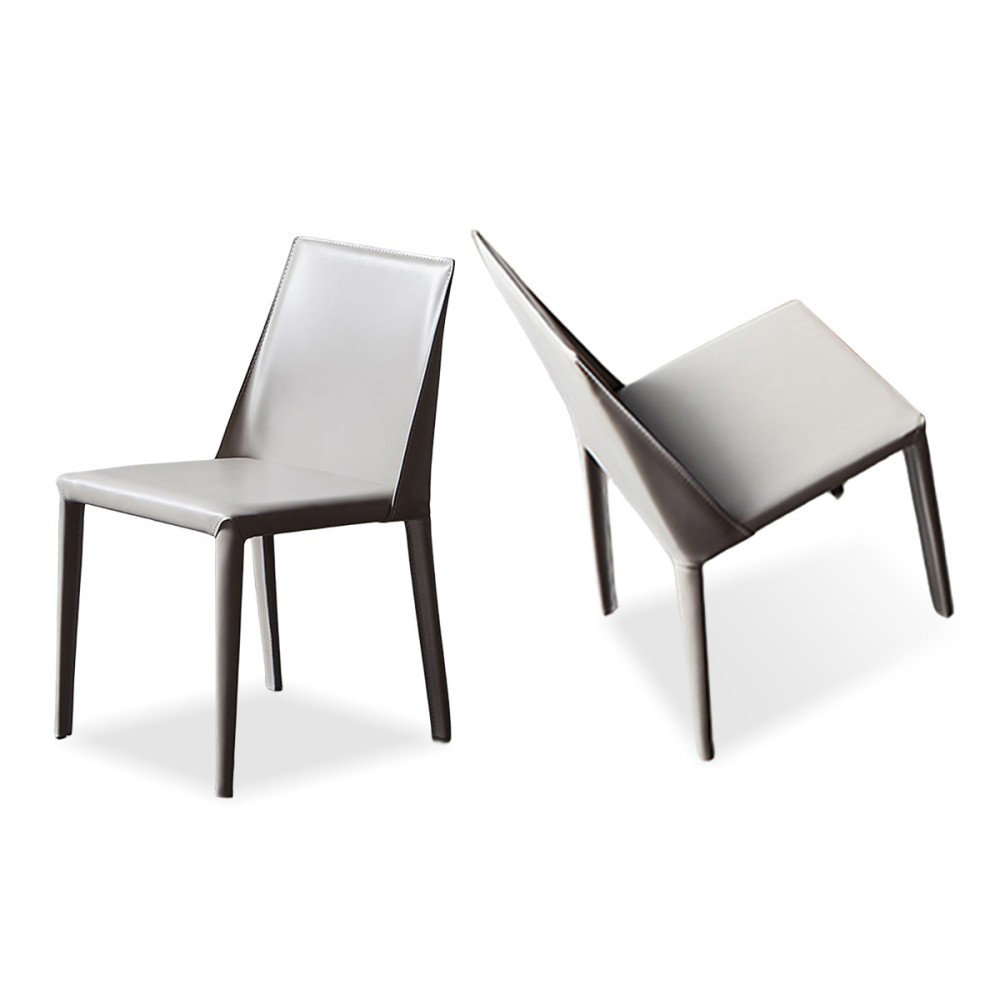 Mass Furni Grey Solid back side Chair(Set of 2) | Wayfair