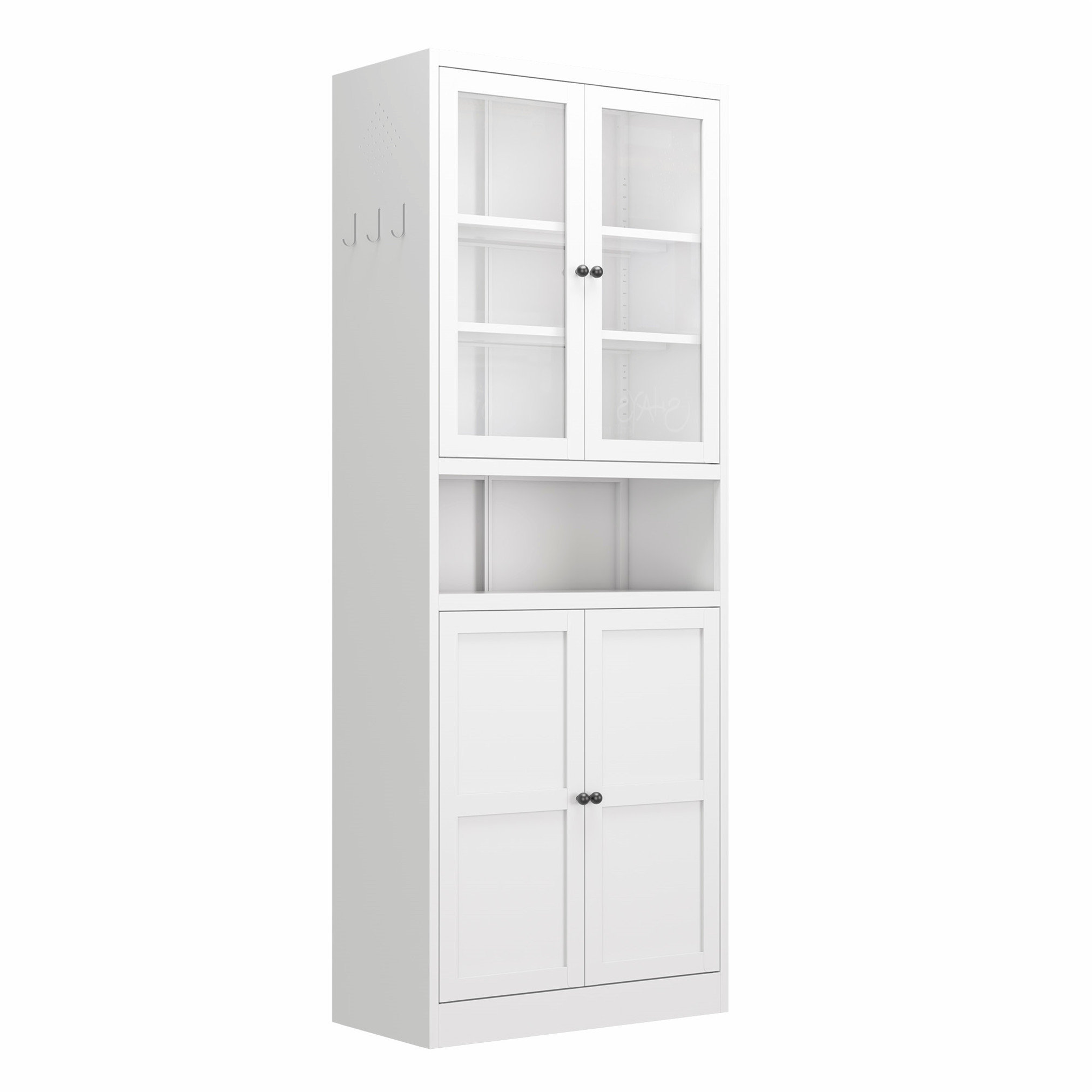 Ebern Designs Durable Metal Kitchen Pantry Cabinet with Adjustable ...