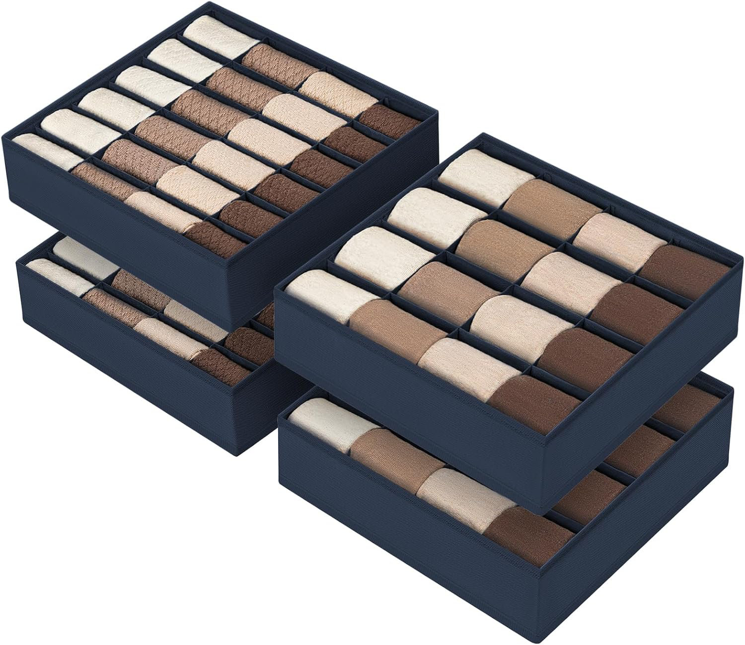 Latitude Run® Sock Organizer Drawer Organizer - Foldable Closet Storage ...