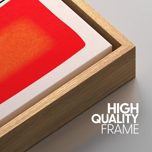 IDEA4WALL Mid-Century Color Blocks And Spirals Framed On Canvas 3 ...