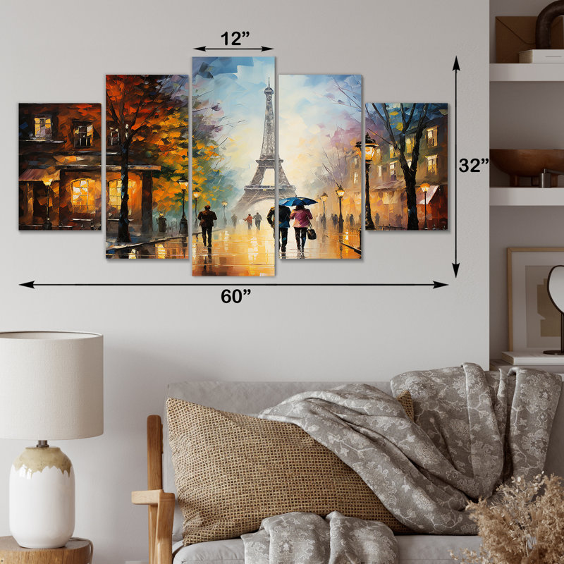 House of Hampton® Romantic Couple In Paris I - Paris Multipanel Wall ...