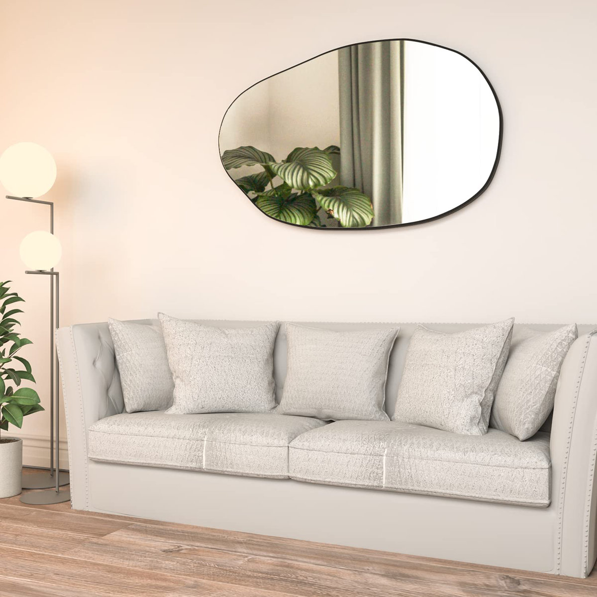 Wrought Studio™ Denzelle Irregular Wall Mirror, Large and Asymmetric ...