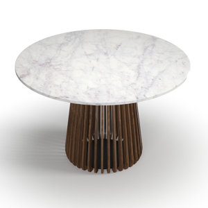 AllModern Kendall Solid Wood & Marble Round Dining Table & Reviews ...
