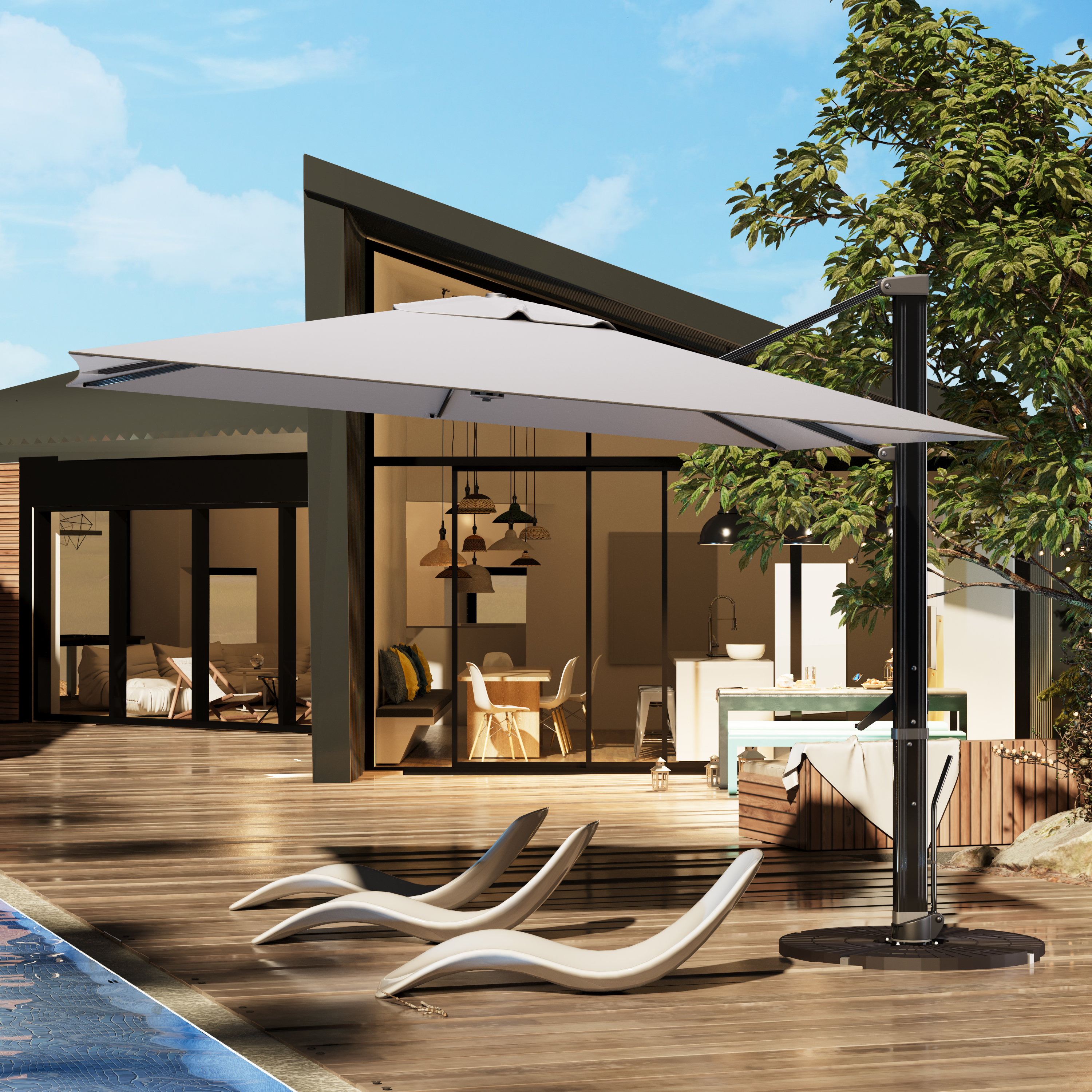 Arlmont & Co. 10 Ft. X 13Ft. Patio Umberlla Feasible Outdoor umbrellas ...