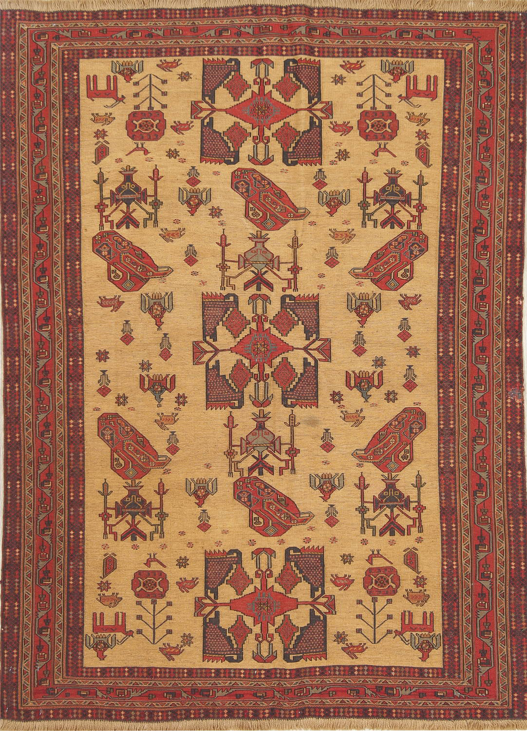 Foundry Select Tribal Sumak Shiraz Persian Handwoven Flatweave 4'2" x 5 ...
