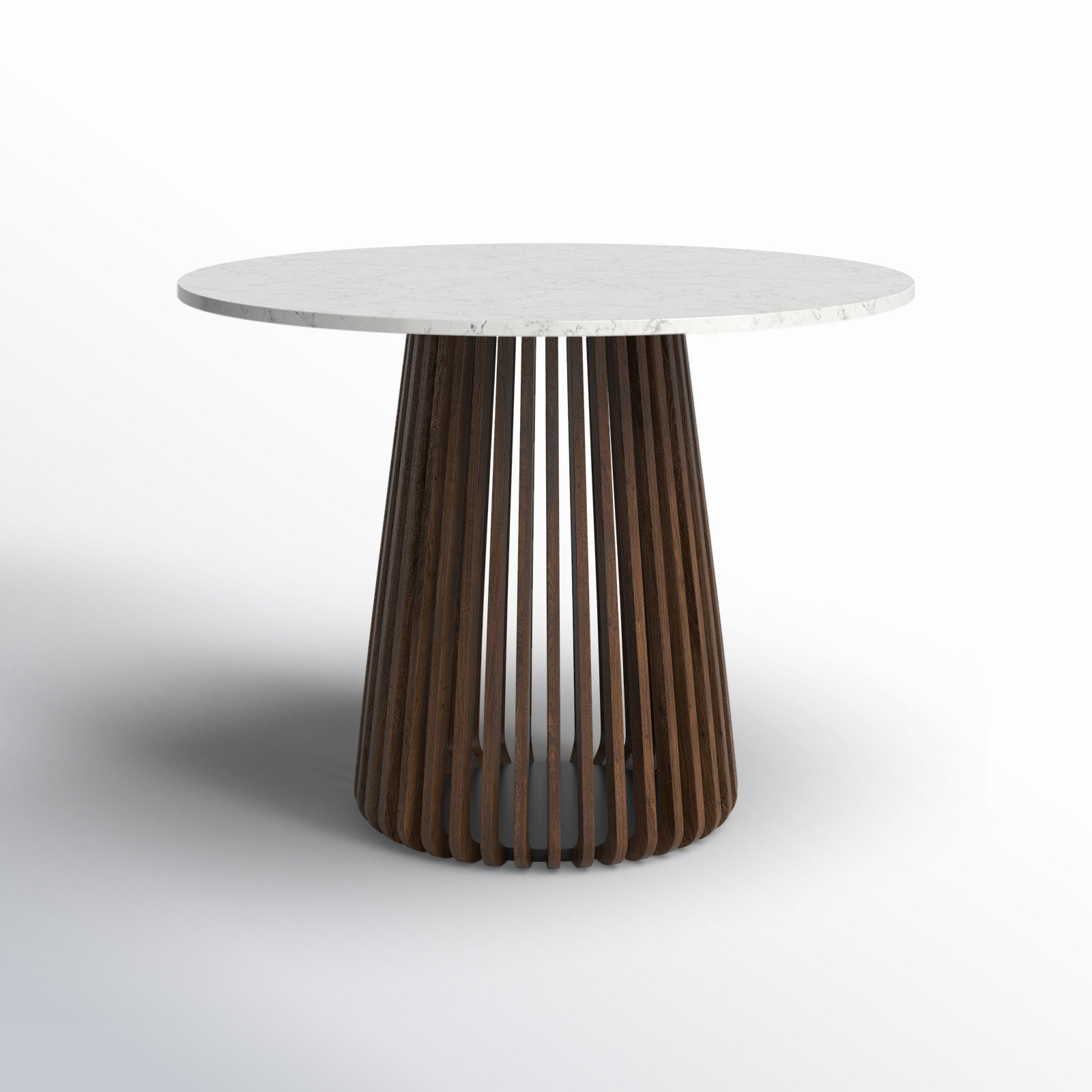 AllModern Kendall Solid Wood & Marble Round Dining Table & Reviews ...