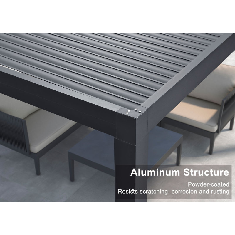 Purple Leaf Led Louvered Pergola Full Aluminum Frame And Adjustable ...