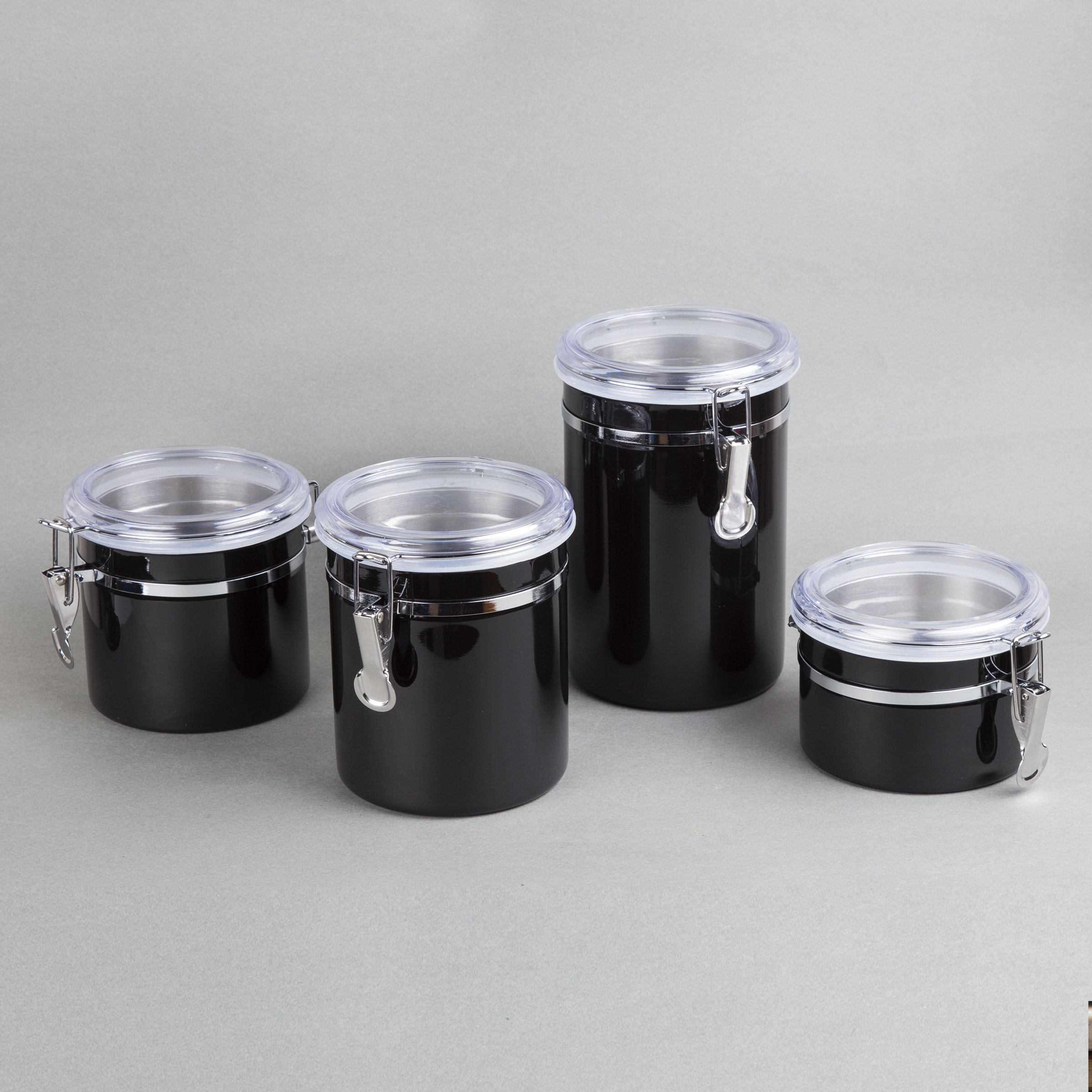 Rebrilliant Creative Home Set of 4 Stainless Steel Storage Canister ...