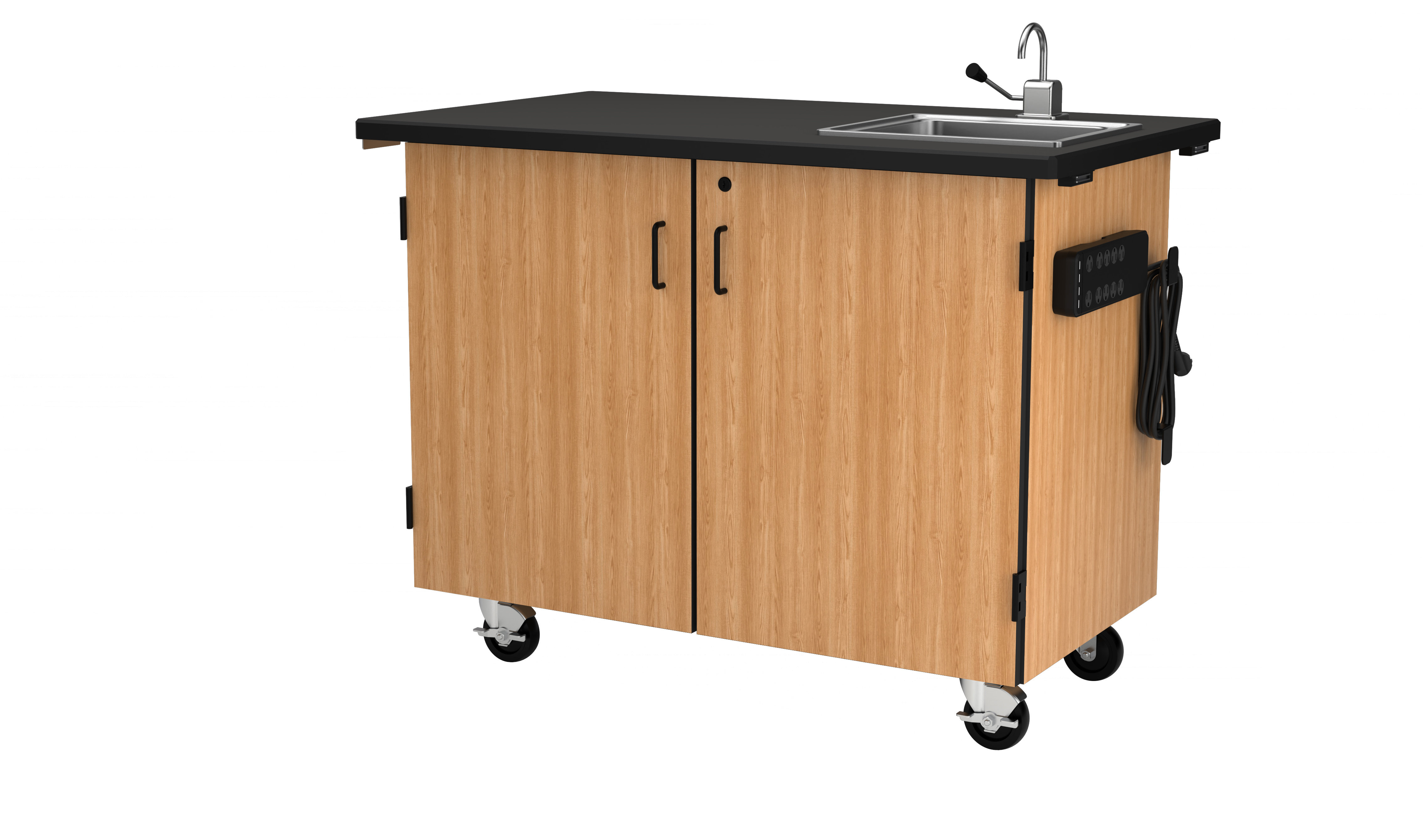 National Public Seating Mobile Science Cart with Shelving and Sink ...