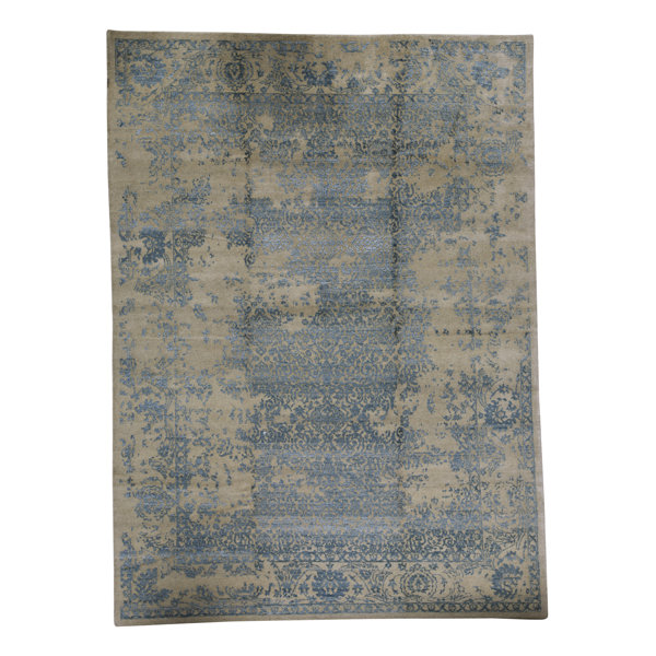 Bokara Rug Co., Inc. Windsom Hand-Knotted High-Quality Blue and Green ...