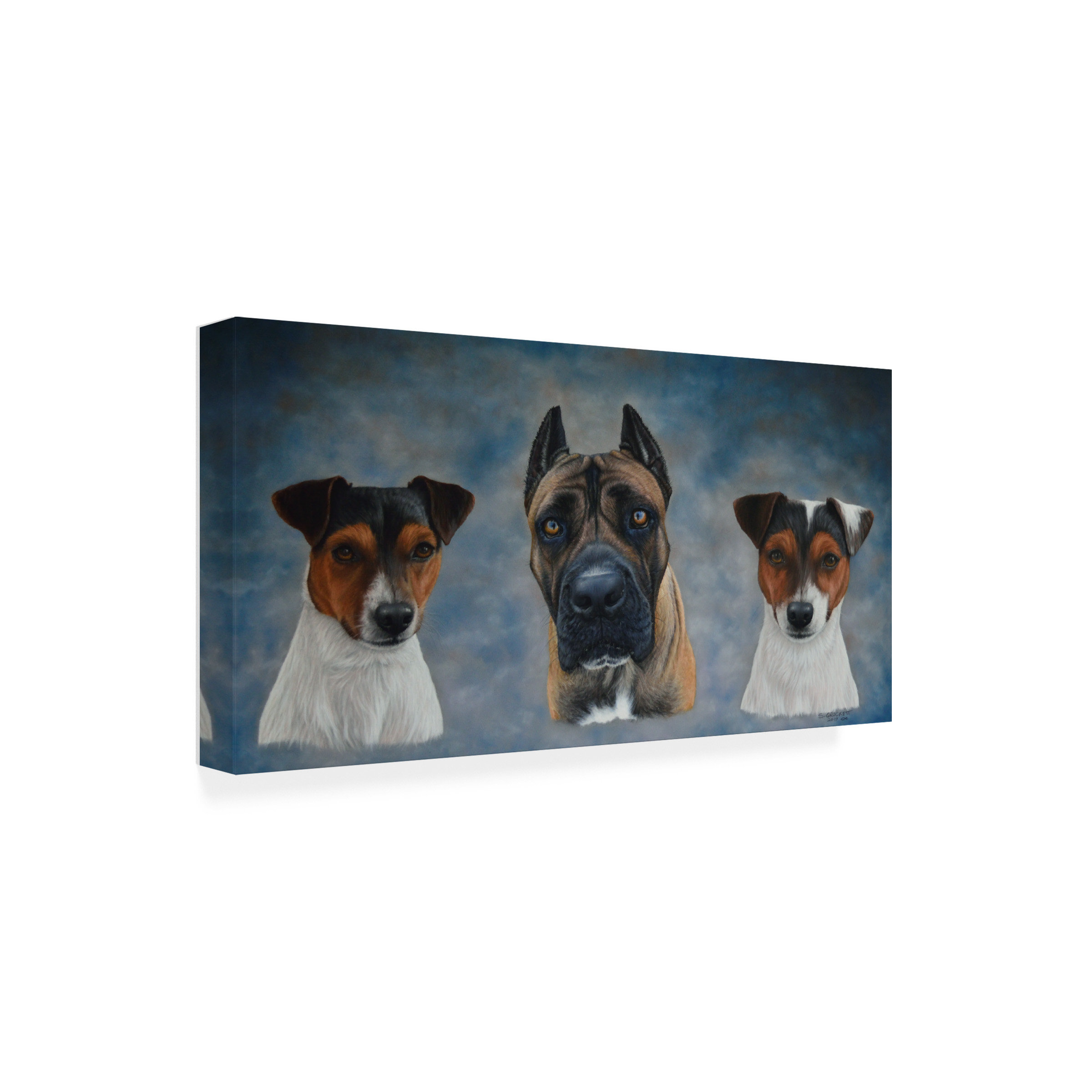 Winston Porter Pet Portrait Of A Cane Corso And Jack Russells On Canvas ...