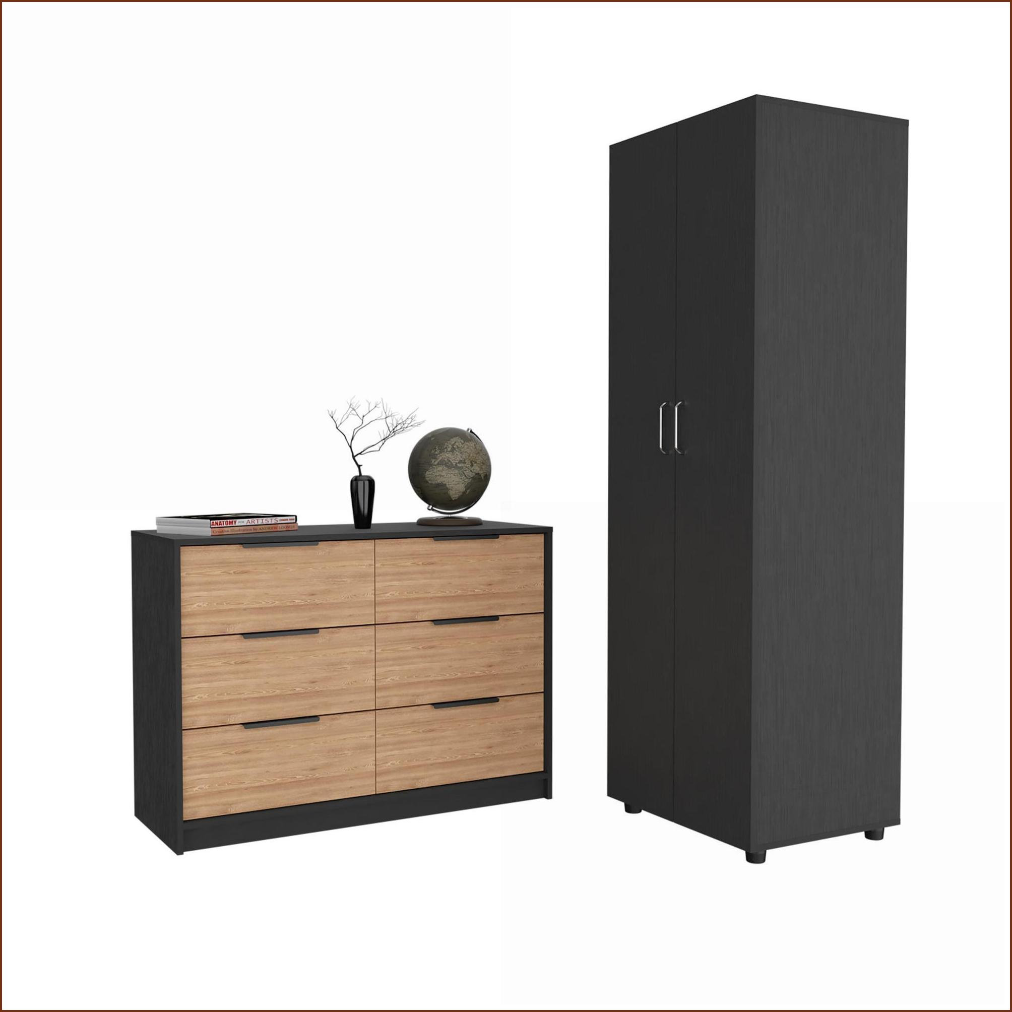 Red Barrel Studio Bedroom Set: 2-Piece Armoire + 4-Drawer Dresser ...