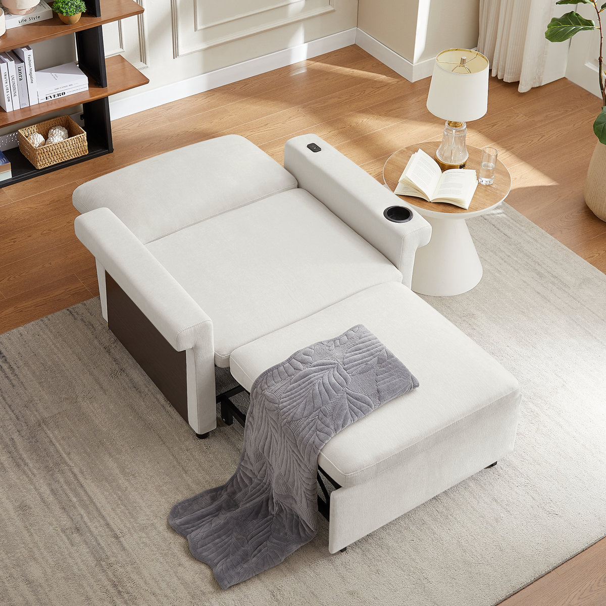 Latitude Run® 3-In-1 Convertible Sleeper Chair Pull Out Sofa Chair With ...