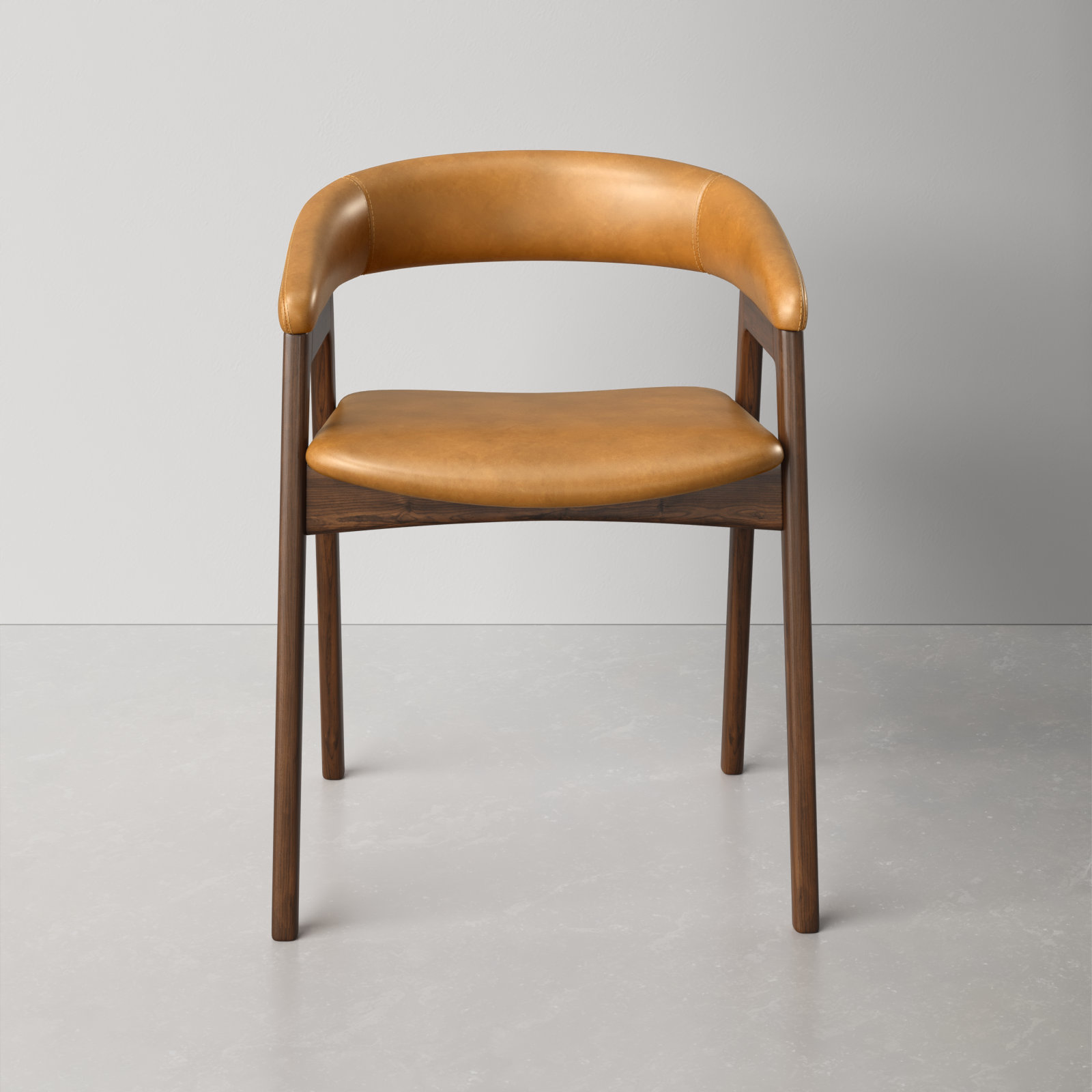 AllModern Mads Genuine Leather Low Back Arm Chair & Reviews | Wayfair