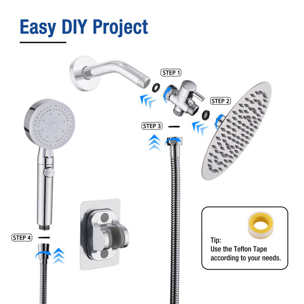 Pdpbath Dual Shower Head 2.5 GPM GPM | Wayfair