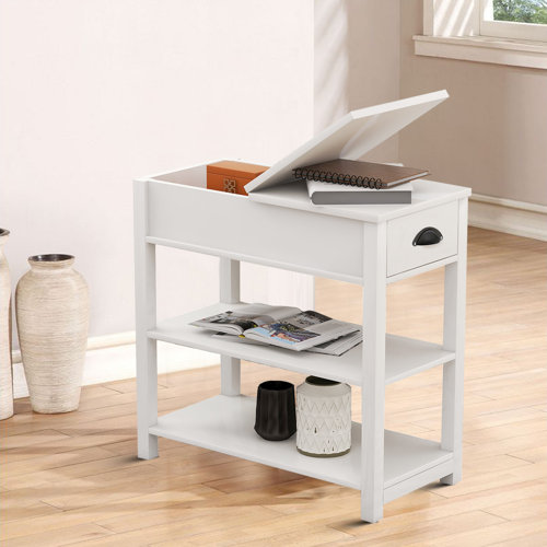 Red Barrel Studio® Elegant Style Sided Table with Flip Top, Drawer and ...