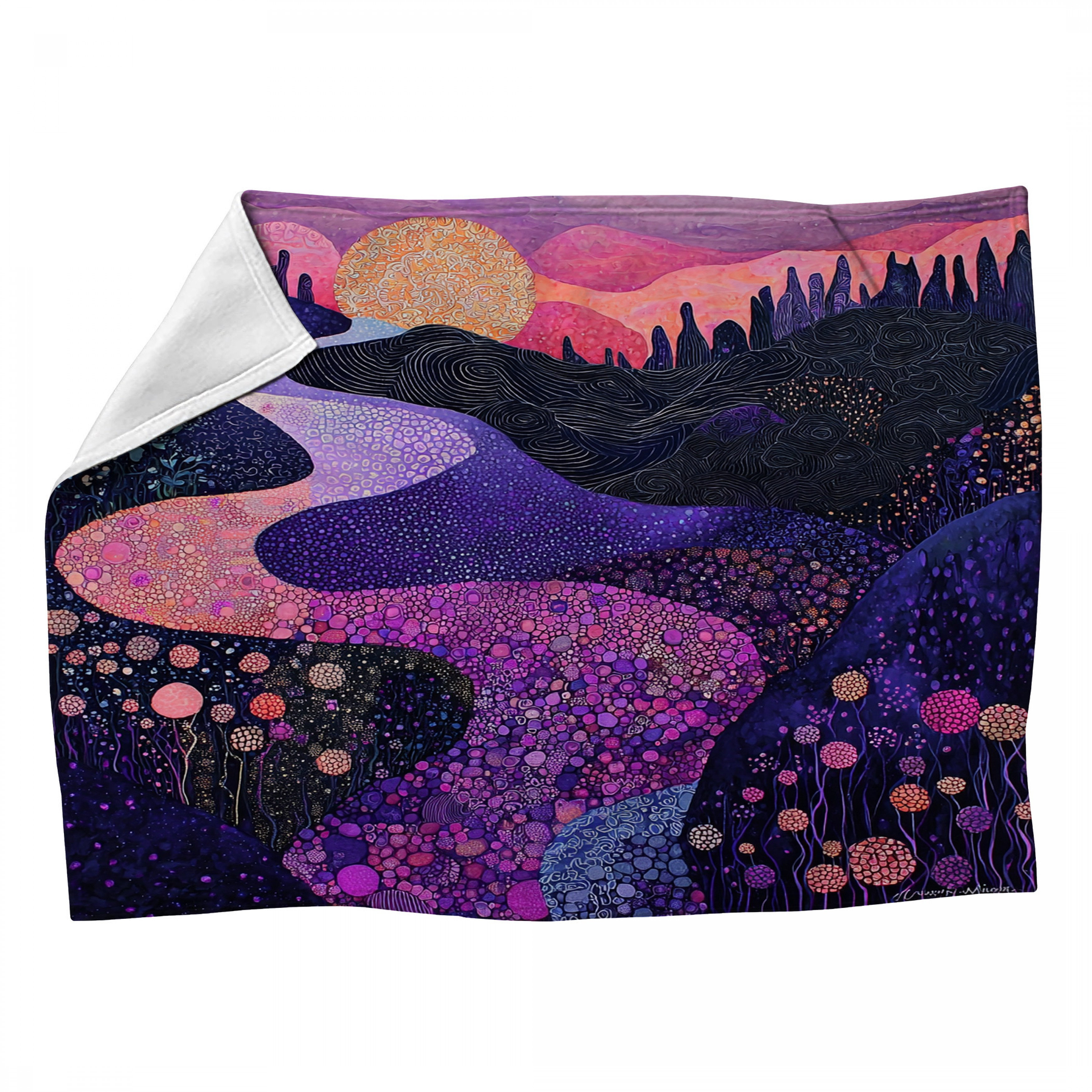 VisionDecor River Landscape Fleece Throw Blanket - Landscape Throws for ...