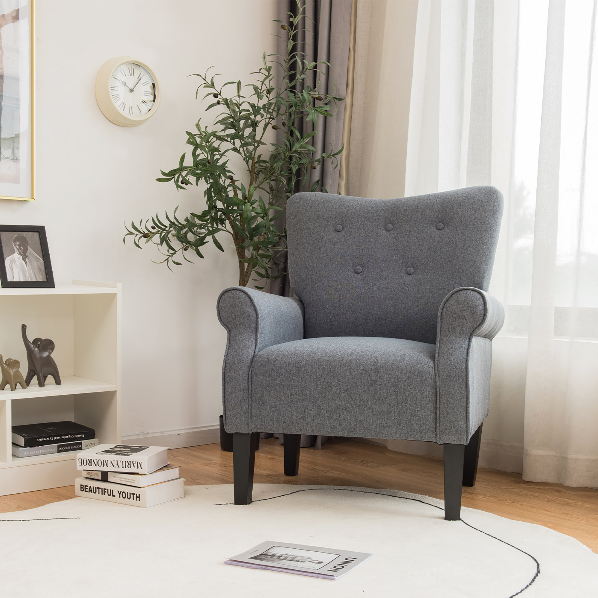 Red Barrel Studio Brittenham 28.5" W Tufted Linen Armchair - Wayfair Canada