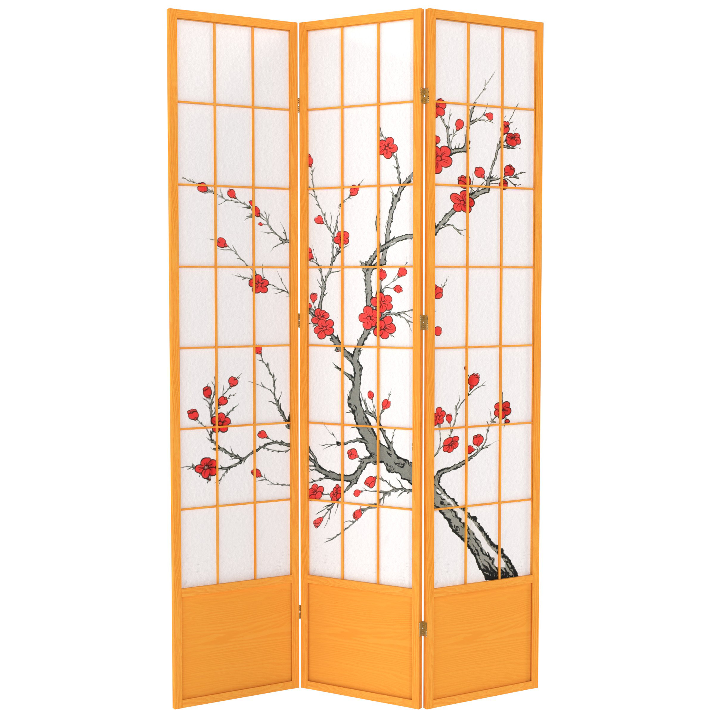 Bungalow Rose Dhuha 7 Ft. Tall Folding Rice Paper Room Divider ...