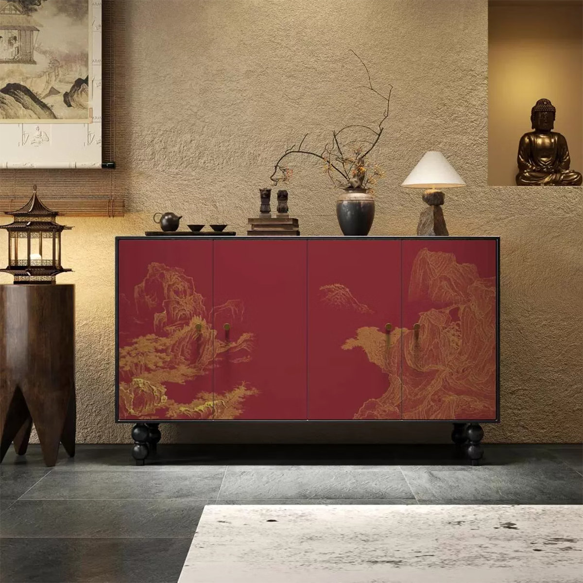 East Urban Home Retro-style storage sideboard cabinet | Wayfair