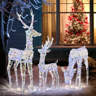 The Holiday Aisle® 3-Piece Lighted Iridescent Christmas Reindeer Family ...