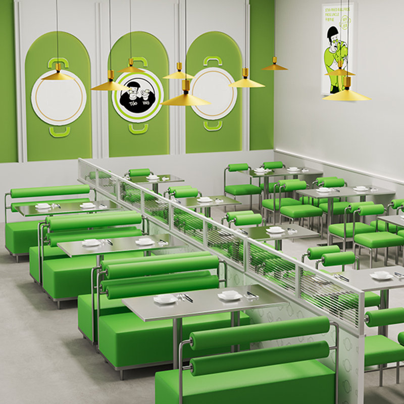 Canadian Linen Restaurant Cafe simple green booth benches | Wayfair
