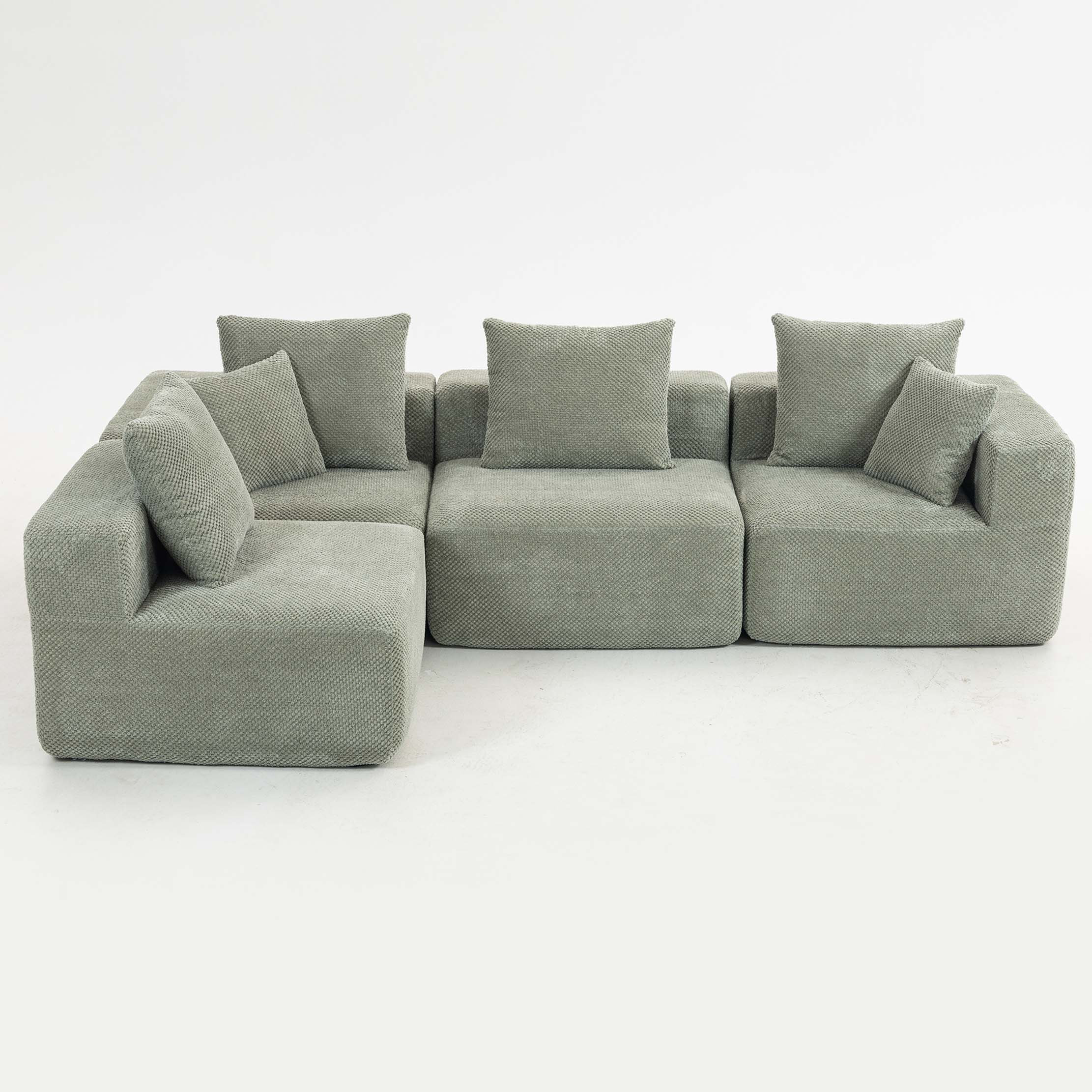 Ivy Bronx Modular Sectional For Living Room, Full-Foam Build, Textured ...
