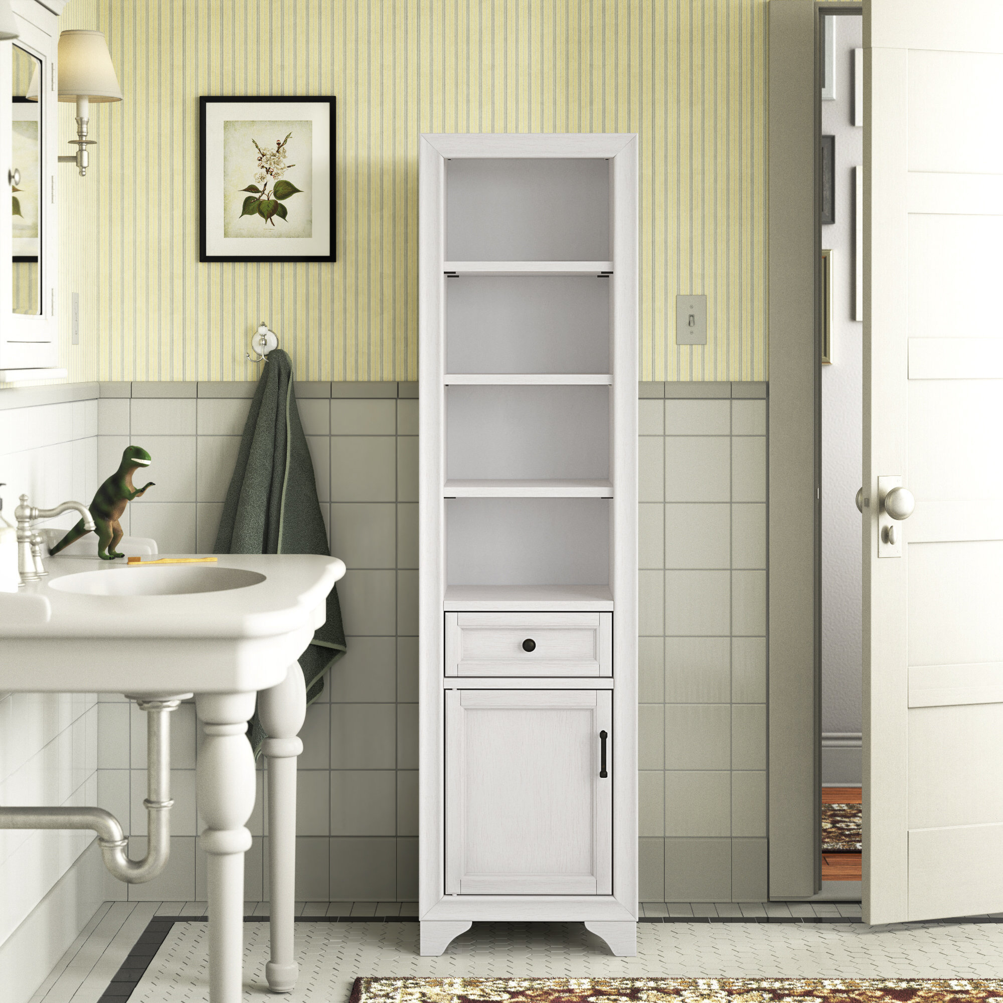 Crosley 18" W x 67.62" H x 15" D Free-Standing Linen Cabinet & Reviews ...