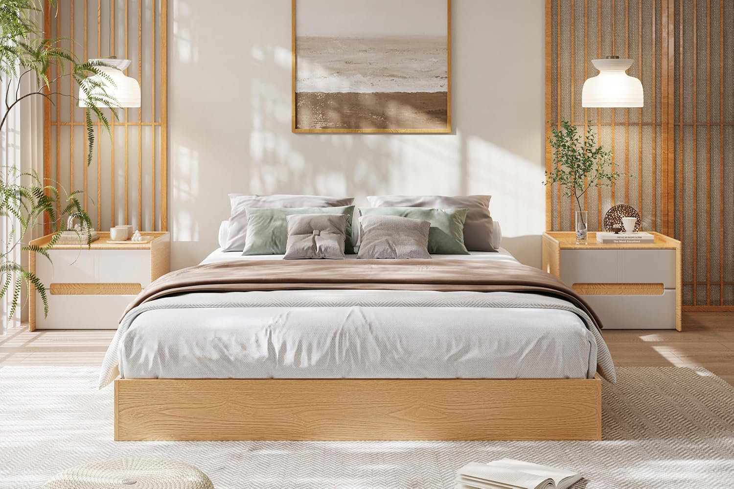 George Oliver Wood Platform Bed Frame, Wooden Bed Frame Without ...