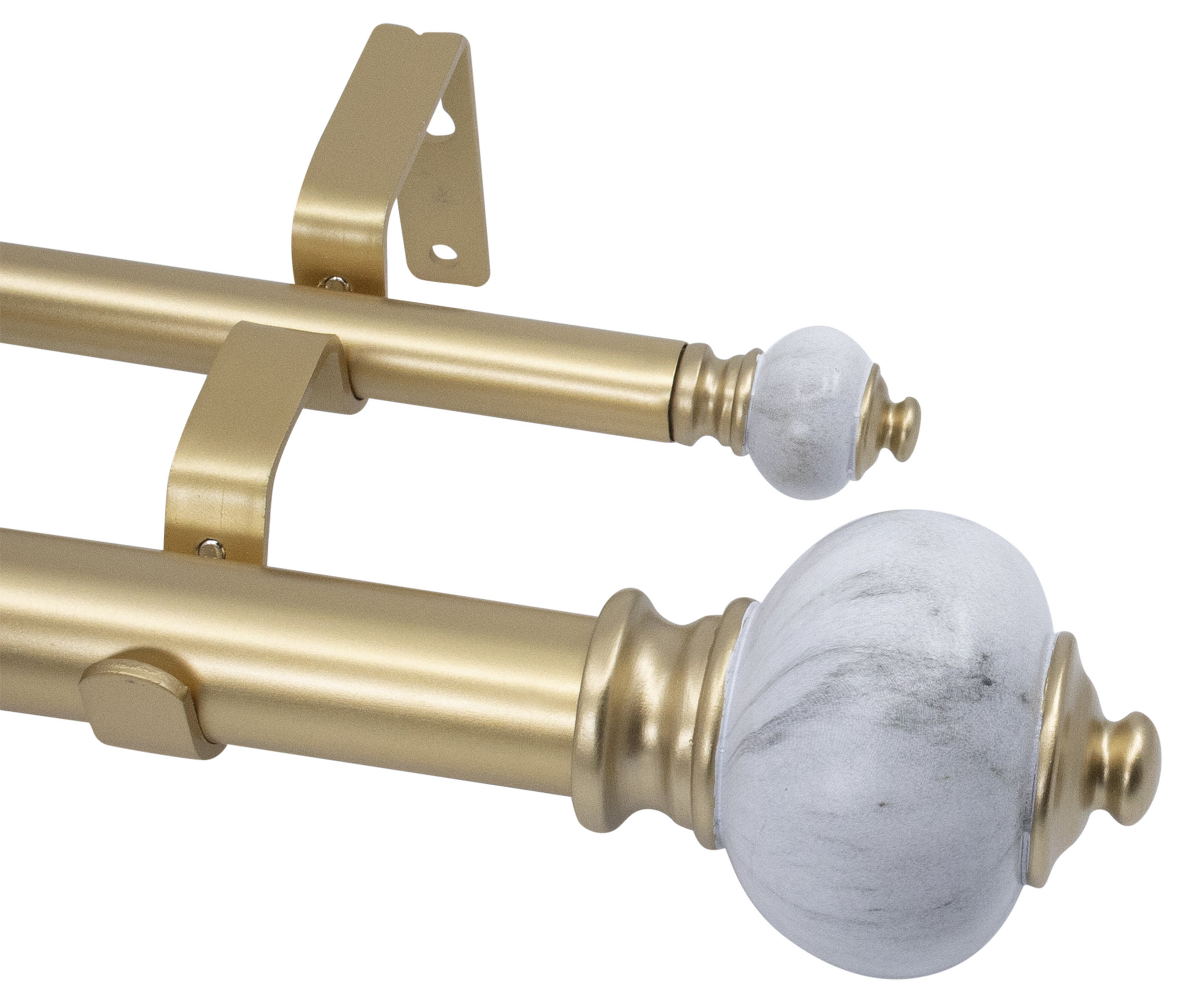 House of Hampton® Eliberto Gold Adjustable 1" Double Curtain Rod ...