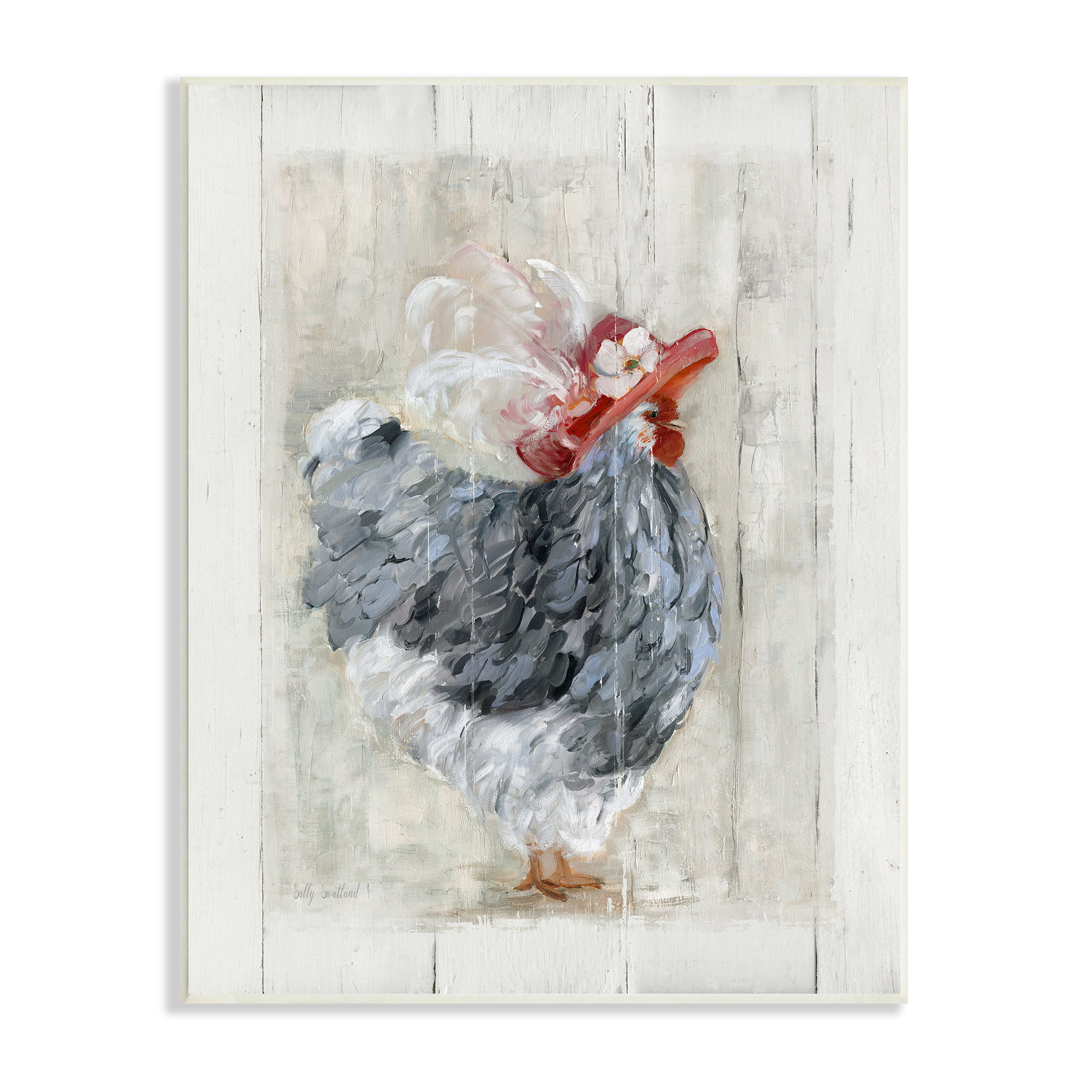 Stupell Industries " Farm Chicken In Traditional Brim Hat Chic Bird ...