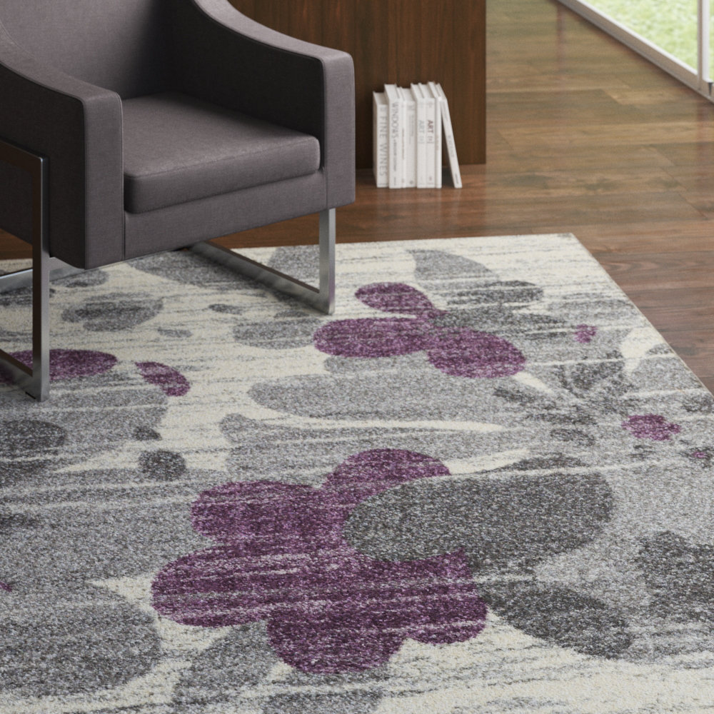 Latitude Run® Garay Floral Grey Area Rug & Reviews - Wayfair Canada